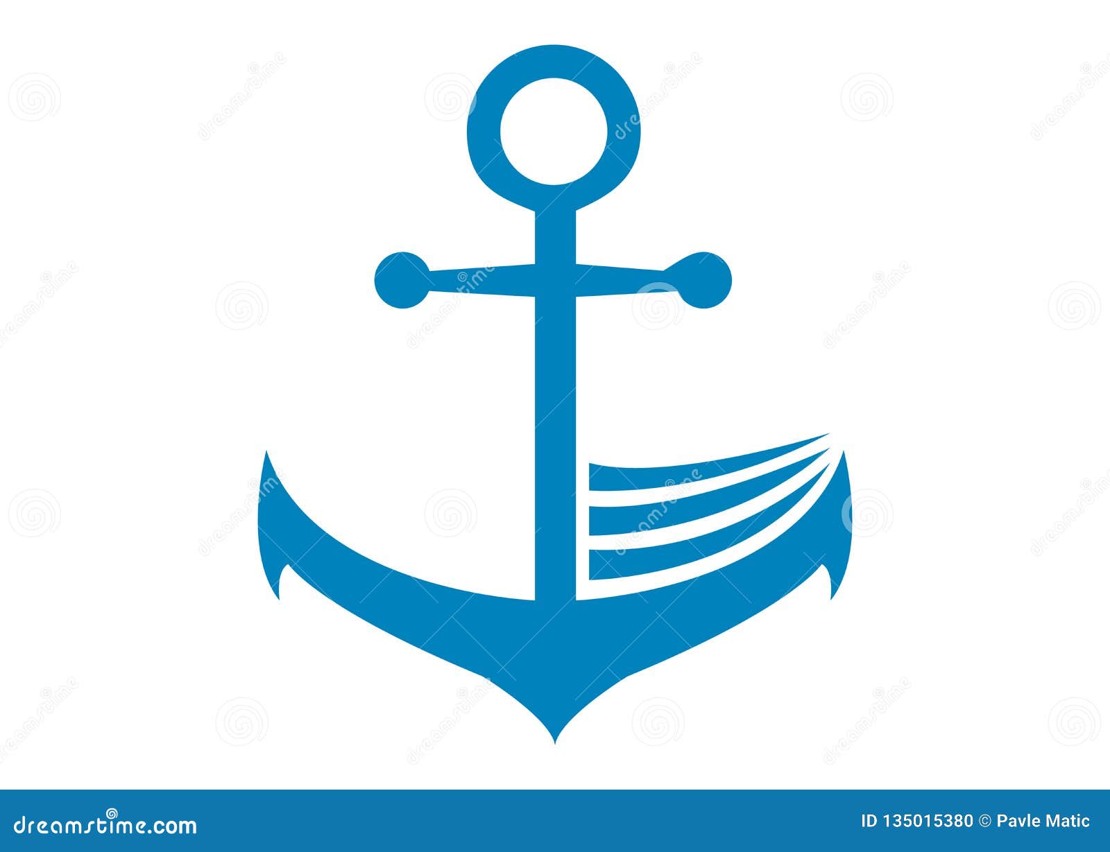 Ancla Azul En El Fondo Blanco Ilustración del Vector - Ilustración de ...