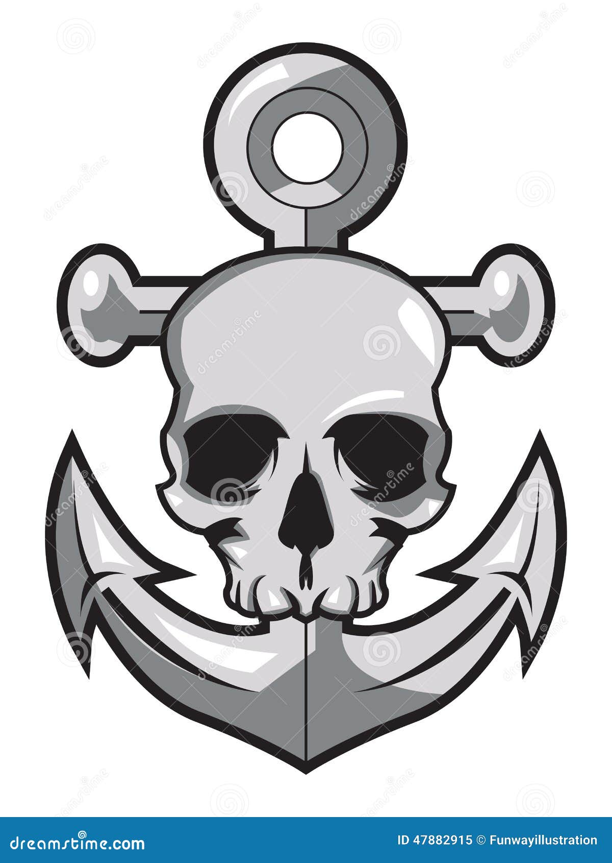 Ancla del pirata ilustración del vector. Ilustración de muestra - 47882915