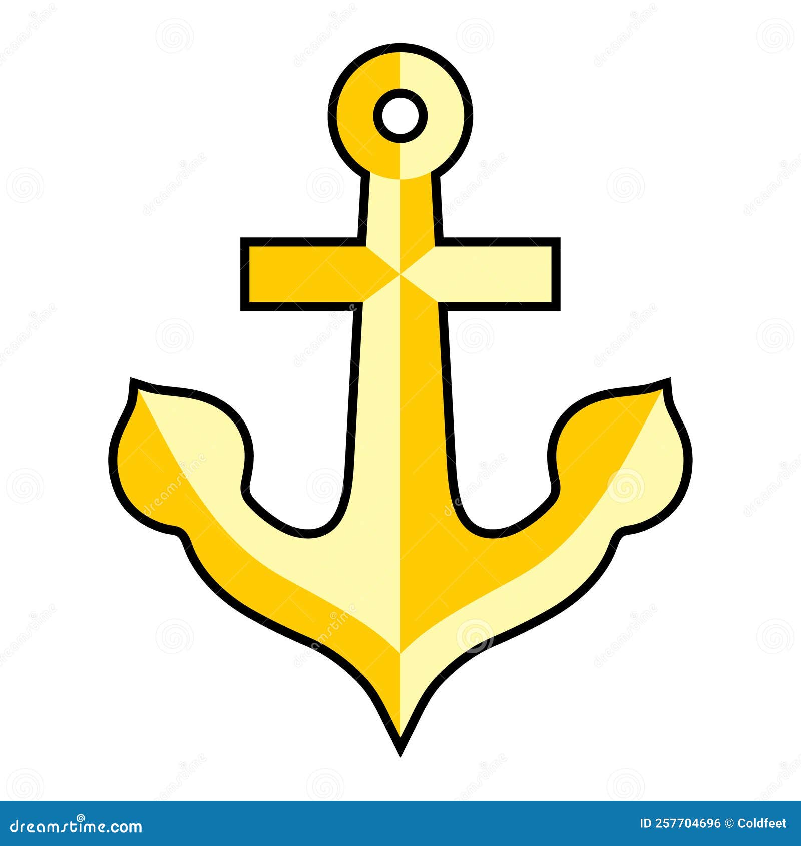 Ancla Dorada Sobre Fondo Blanco Ilustración del Vector - Ilustración de ...