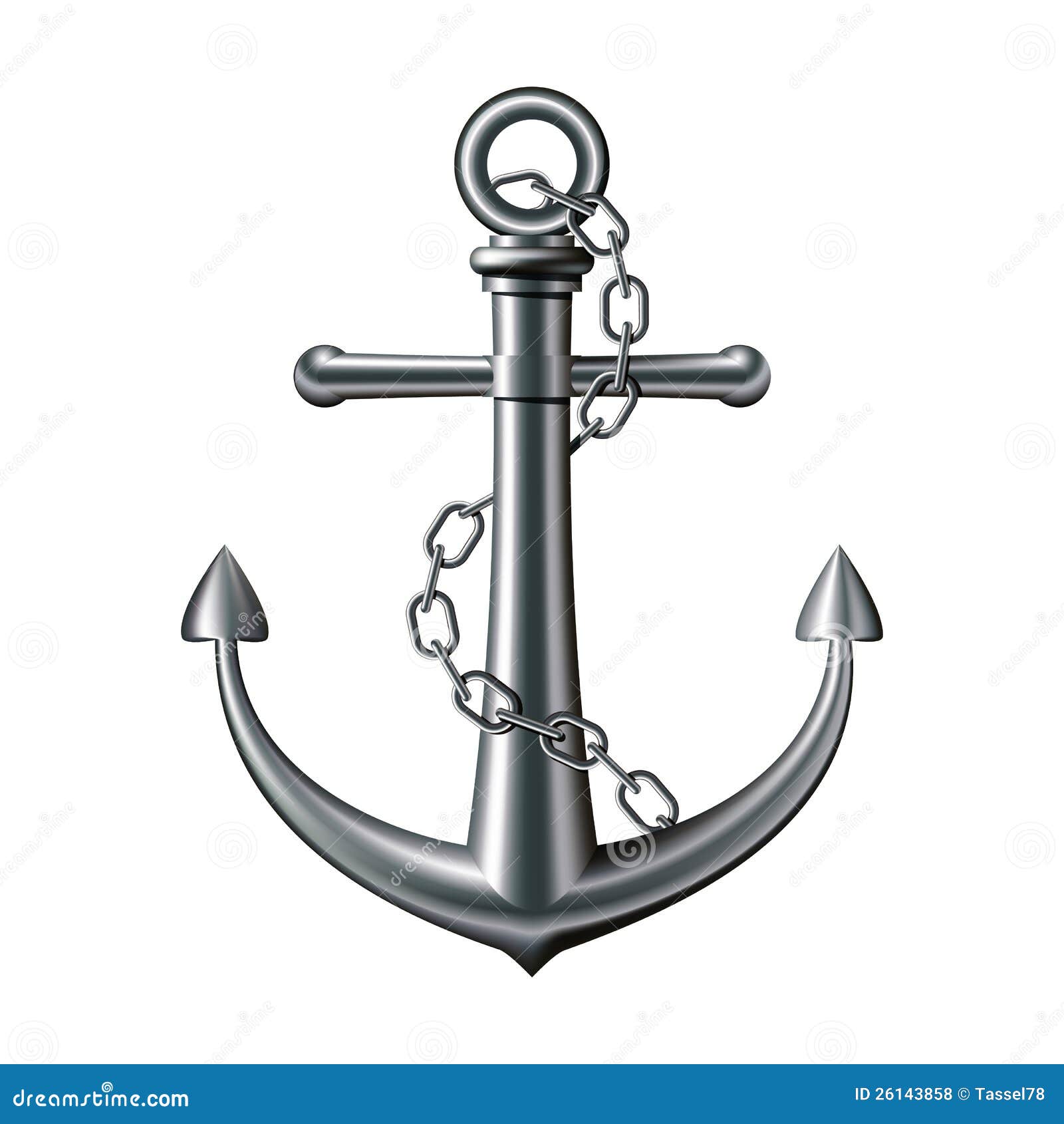 Ancla en el fondo blanco ilustración del vector. Ilustración de antiguo ...