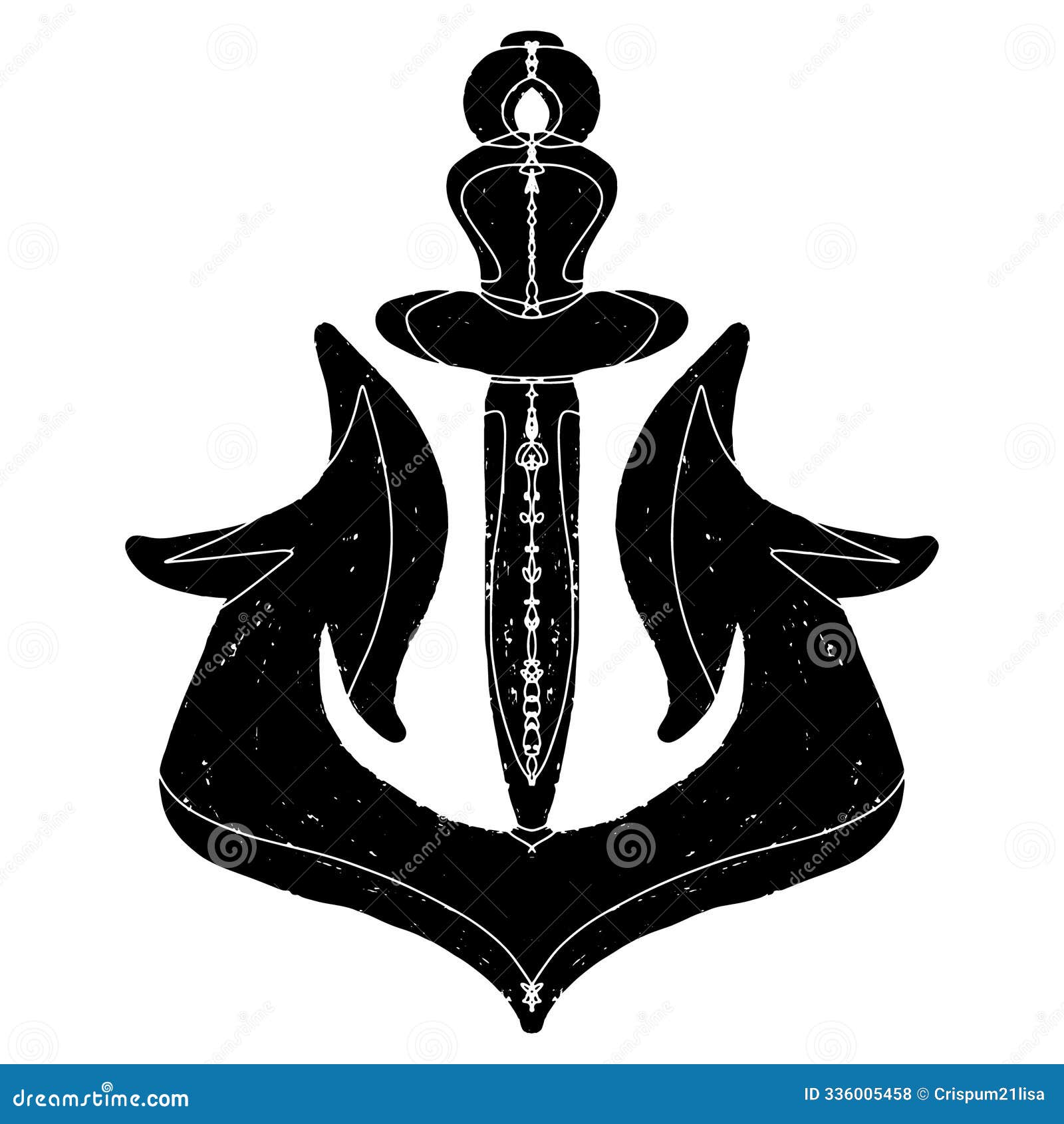 Anclar. Superficie De Textura Del Elemento De Estilo De Linocut ...