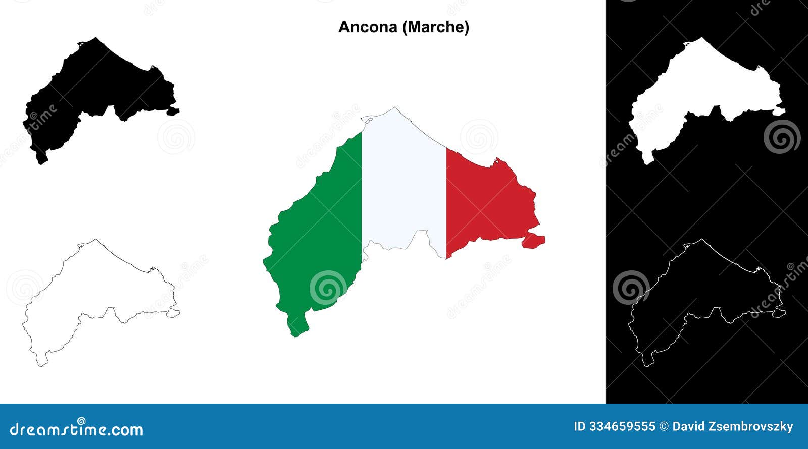Ancona outline map stock vector. Illustration of geography - 334659555
