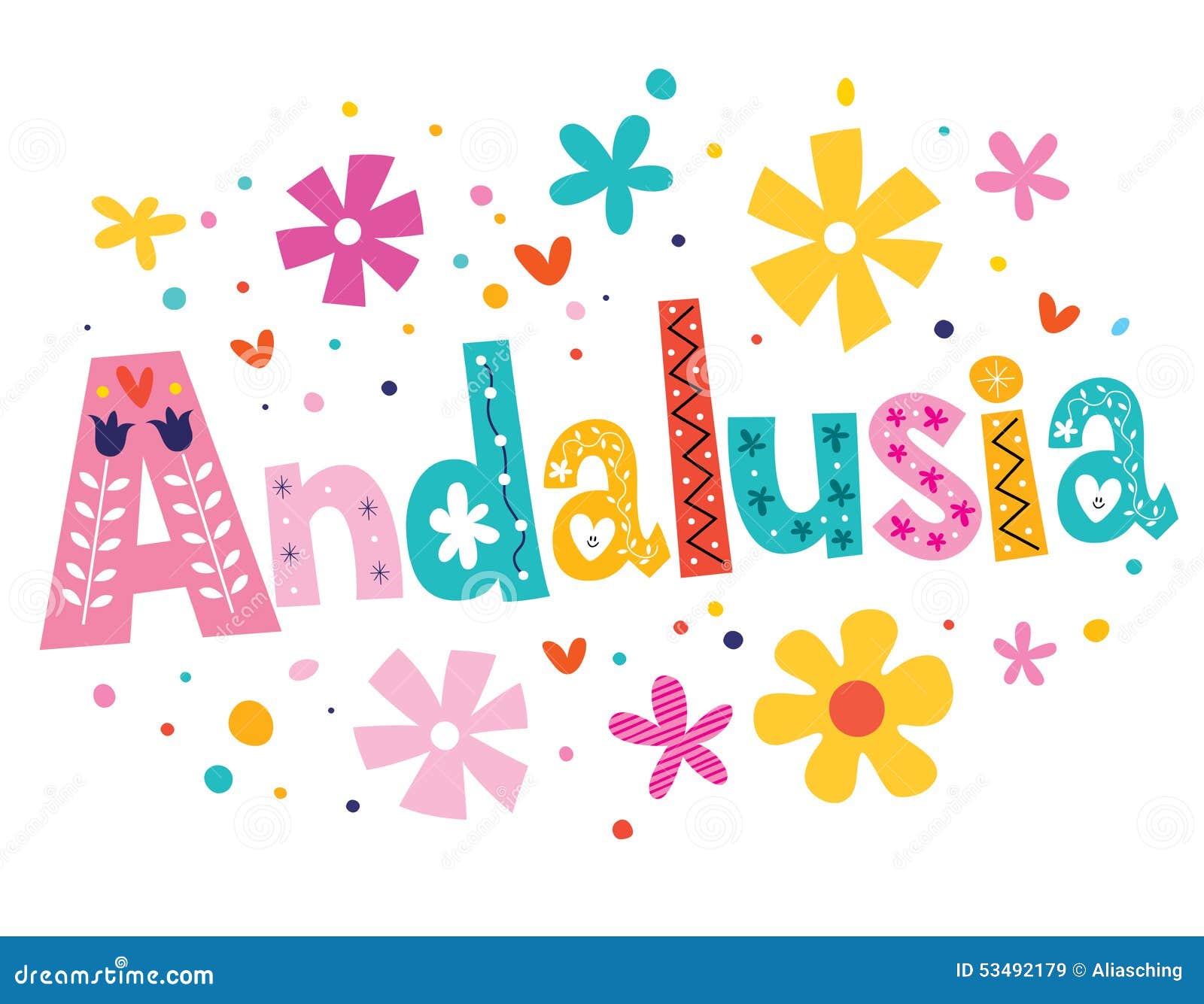 Andalusia Vector Lettering Decorative Type Stock Vector - Illustration ...