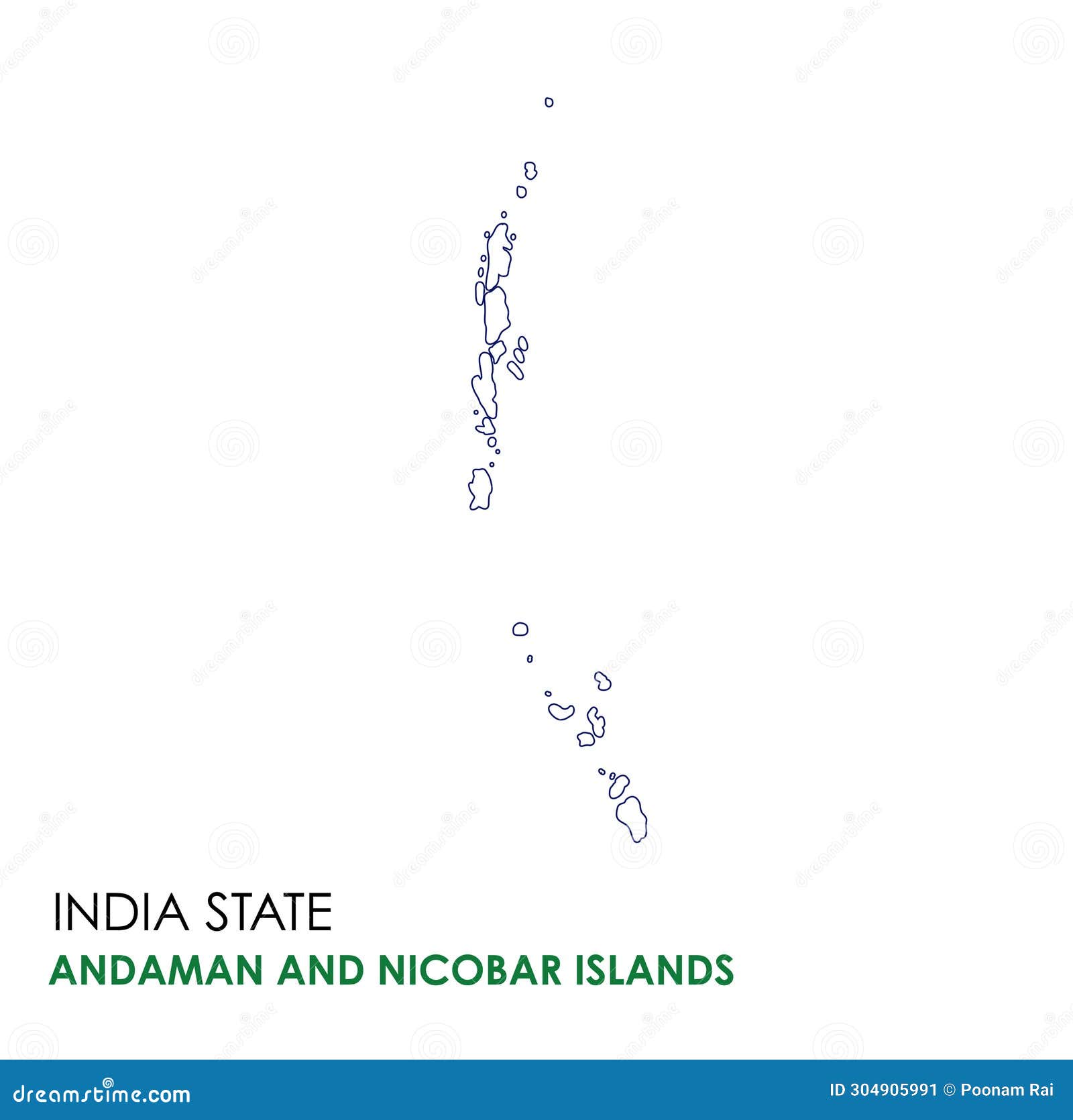 Andaman and Nicobar Islands Map of Indian State. Andaman and Nicobar ...
