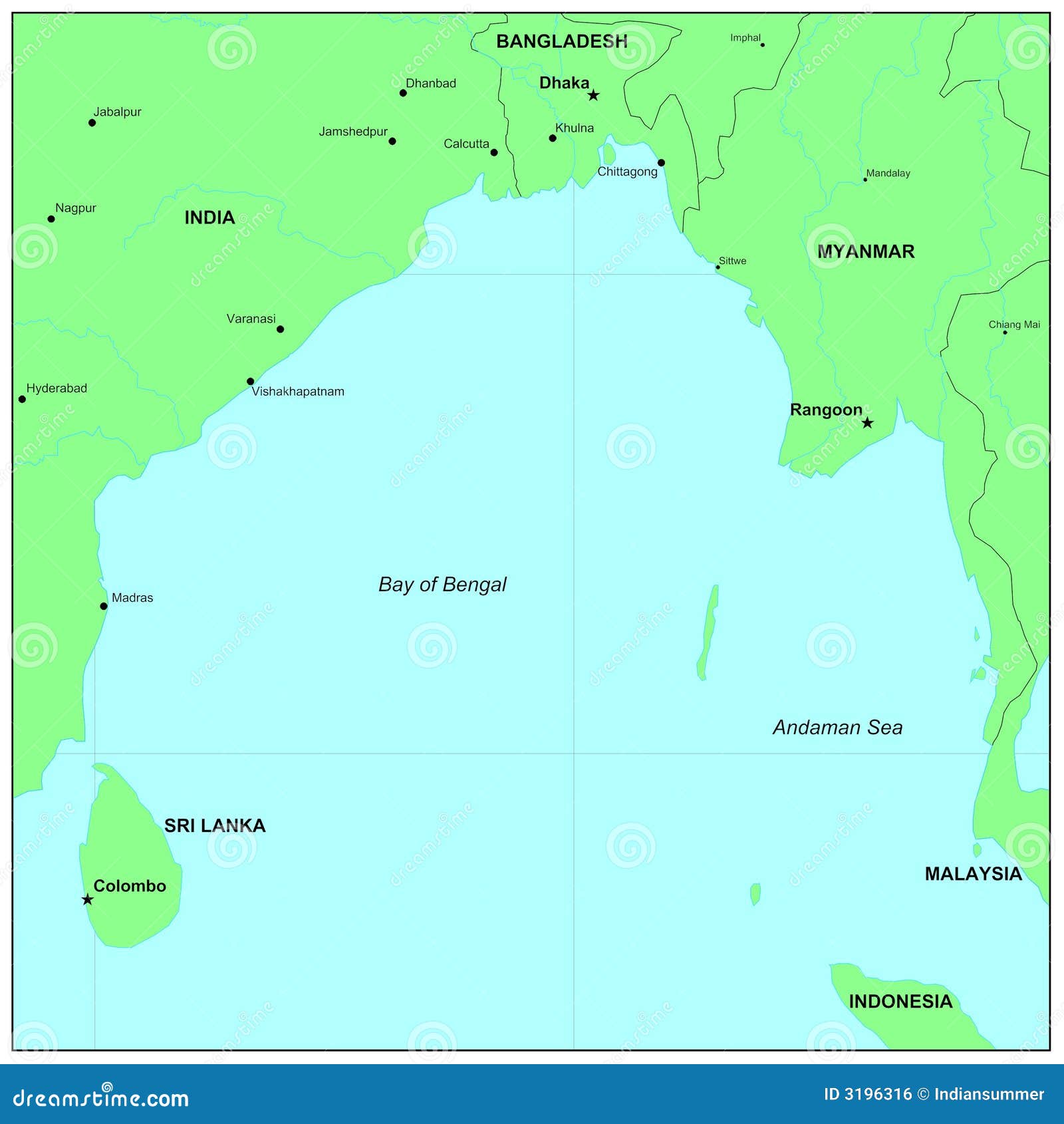 Andaman Sea stock illustration. Illustration of mapping - 3196316