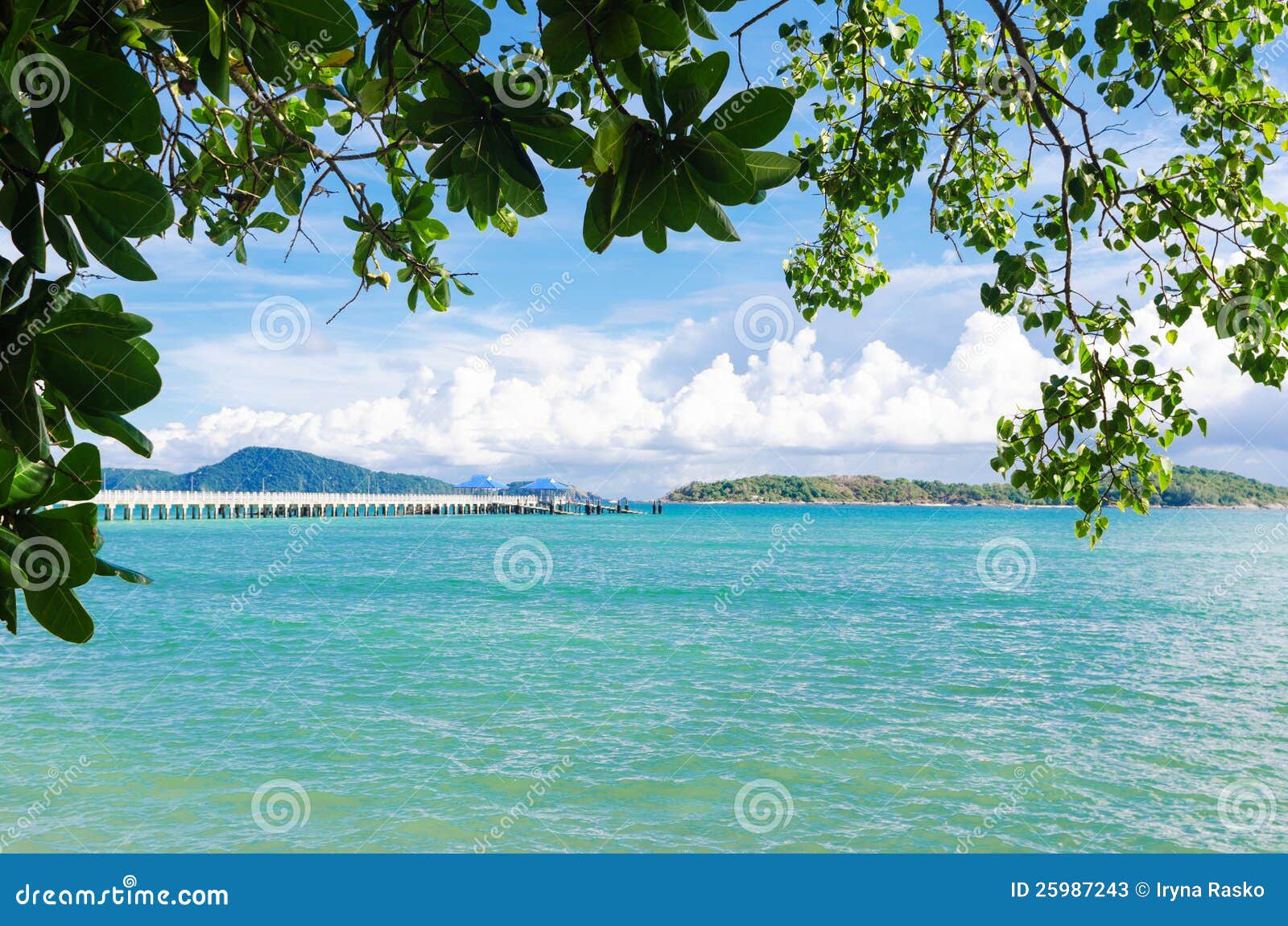Andaman Sea Islands through Tropical Trees Stock Image - Image of ...