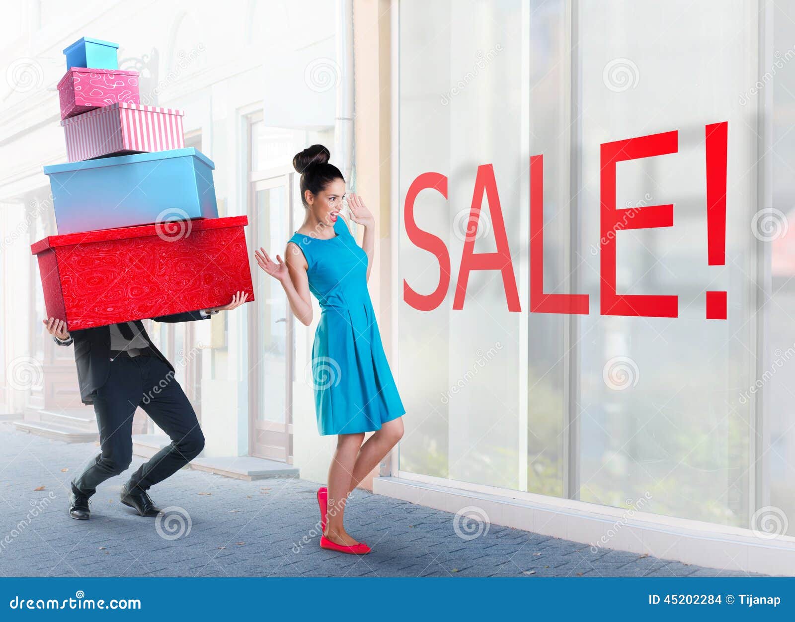 Andare a Fare Spese Dell'uomo E Della Donna Fotografia Stock - Immagine ...