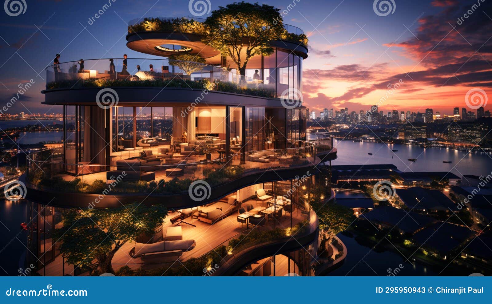 Andaz Singapore Full View at Sunset Moment Stock Image - Image of city ...