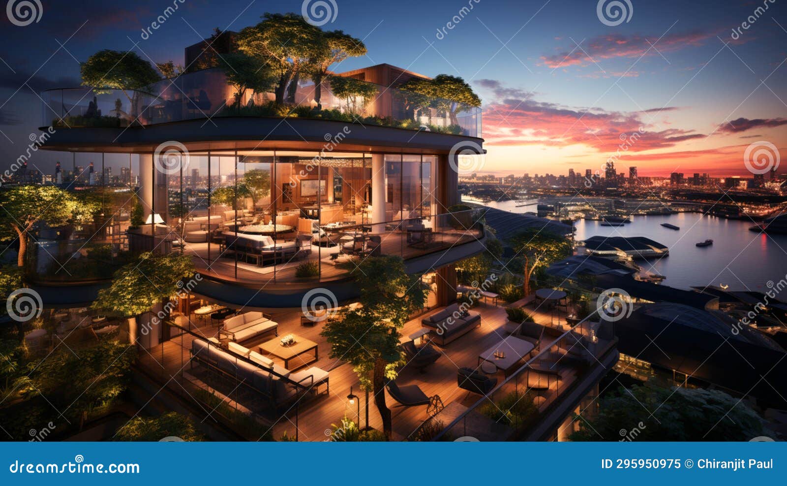 Andaz Singapore Full View at Sunset Moment Stock Image - Image of dusk ...