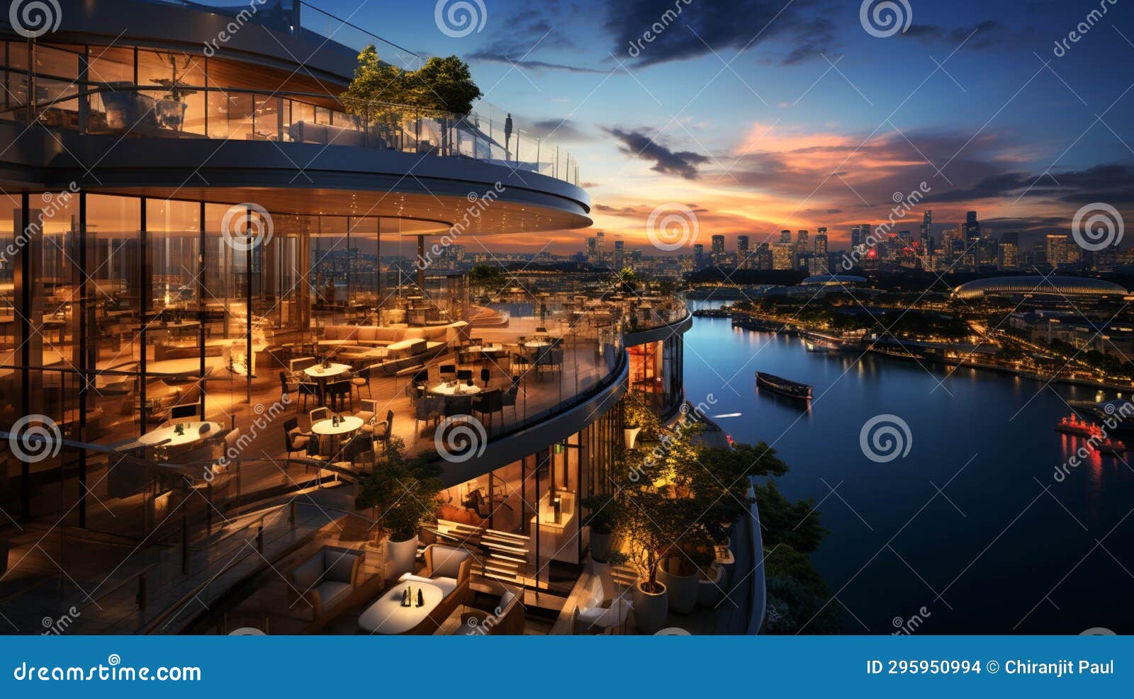 Andaz Singapore Full View at Sunset Moment Stock Photo - Image of ...