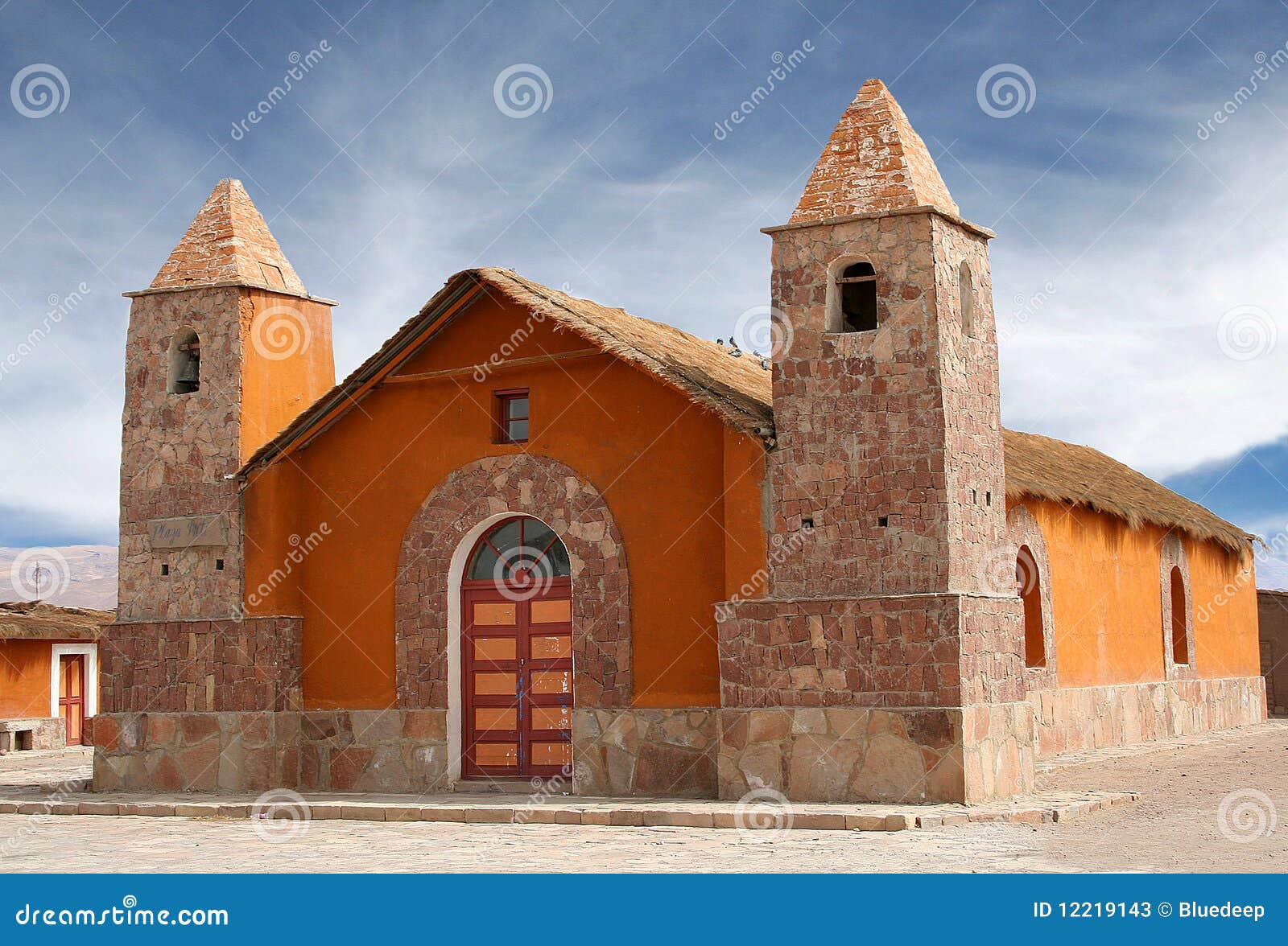 Andean church, Bolivia stock image. Image of bell, southamerica - 12219143