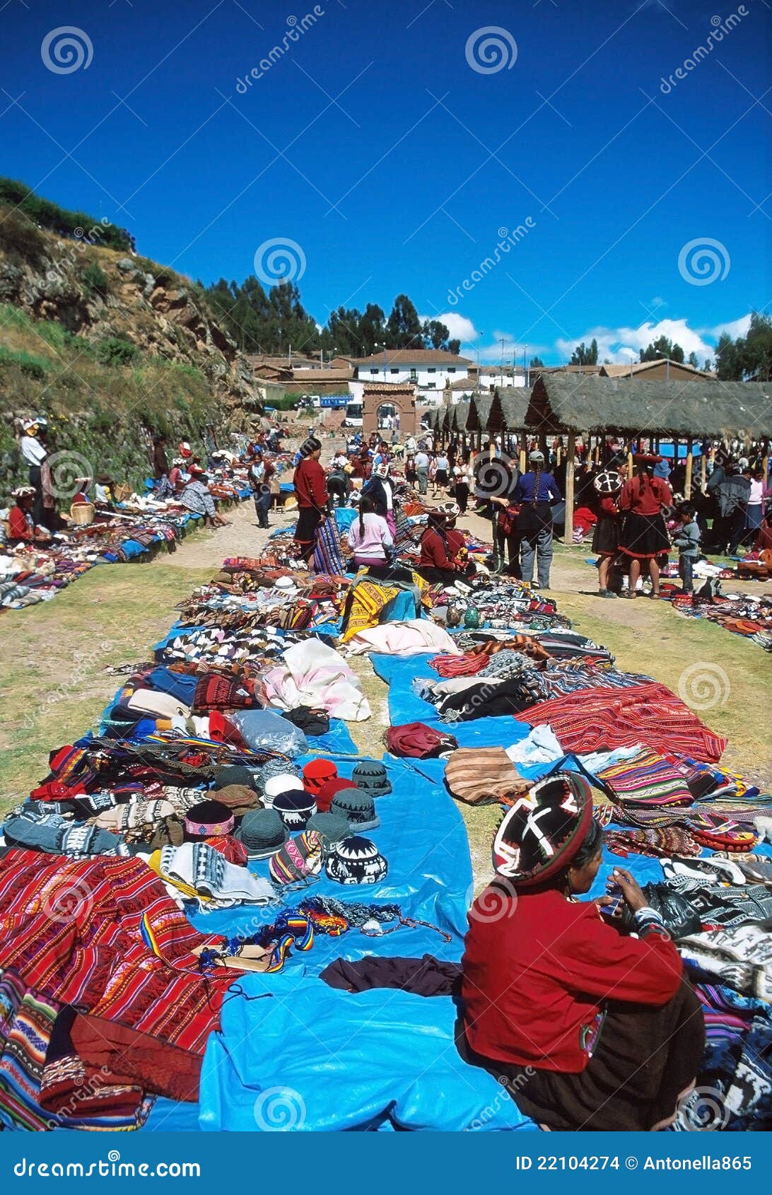 Andean textile market editorial stock image. Image of textile - 22104274