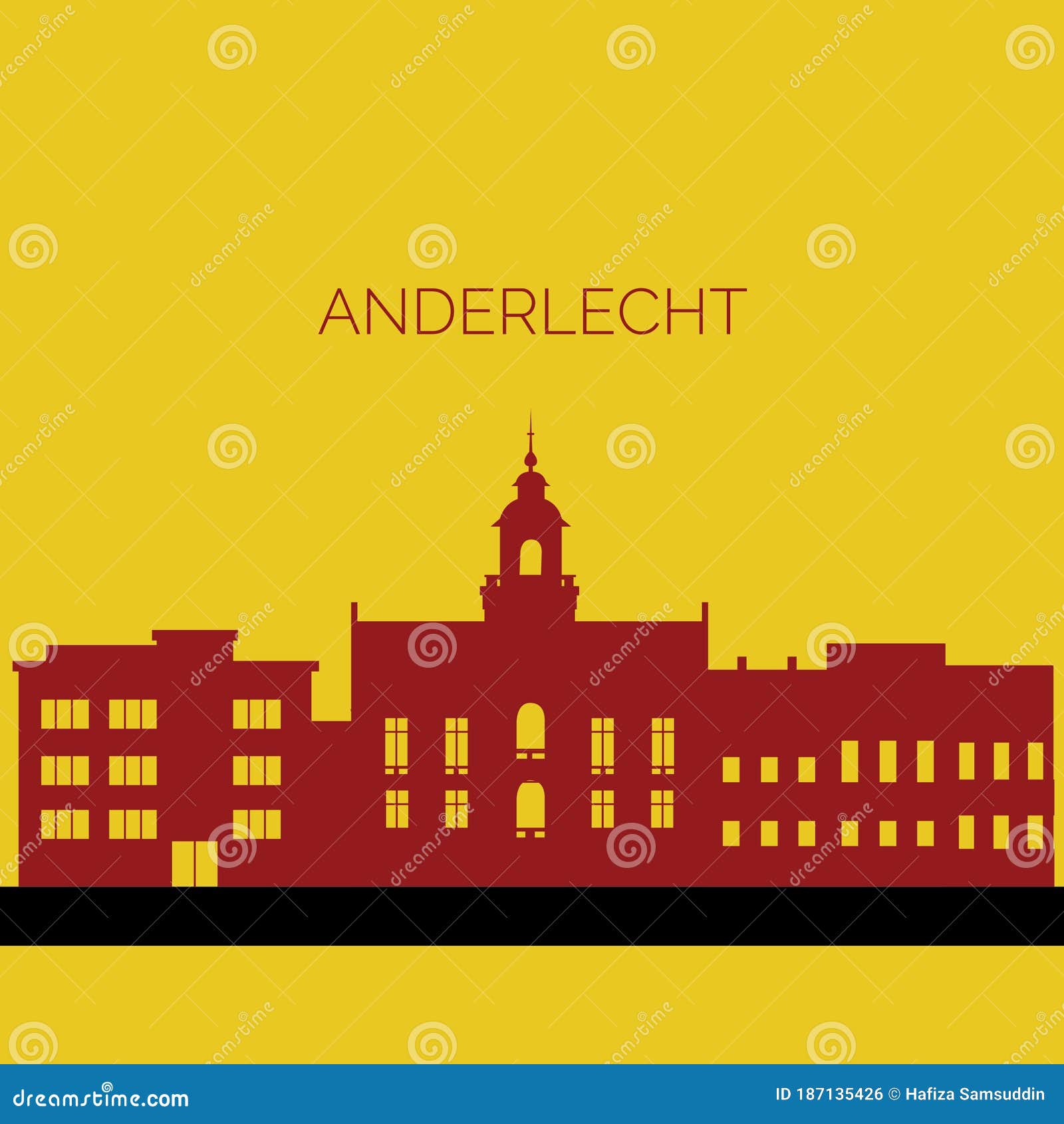 Anderlecht City Map In Retro Style. Outline Map Vector Illustration ...