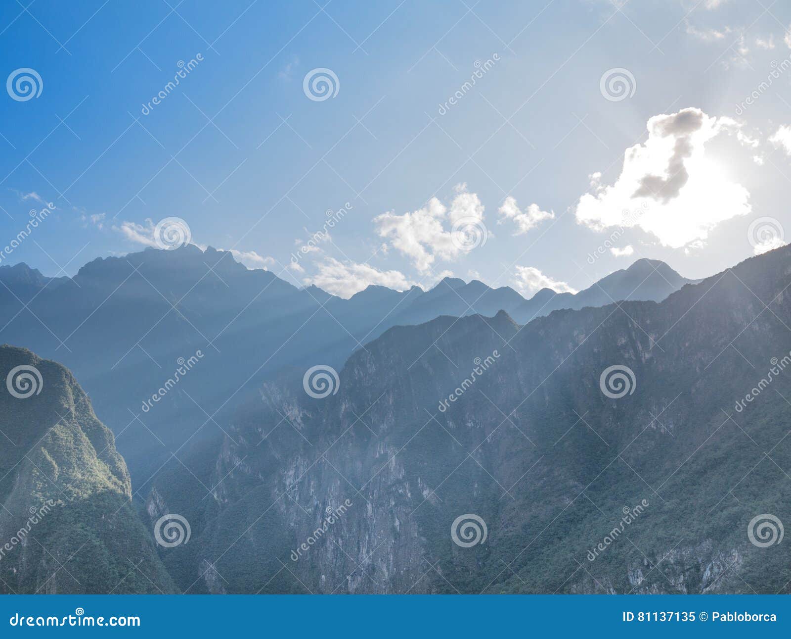 Andes Mountains Landscape at Sunrise Stock Image - Image of peru, river ...
