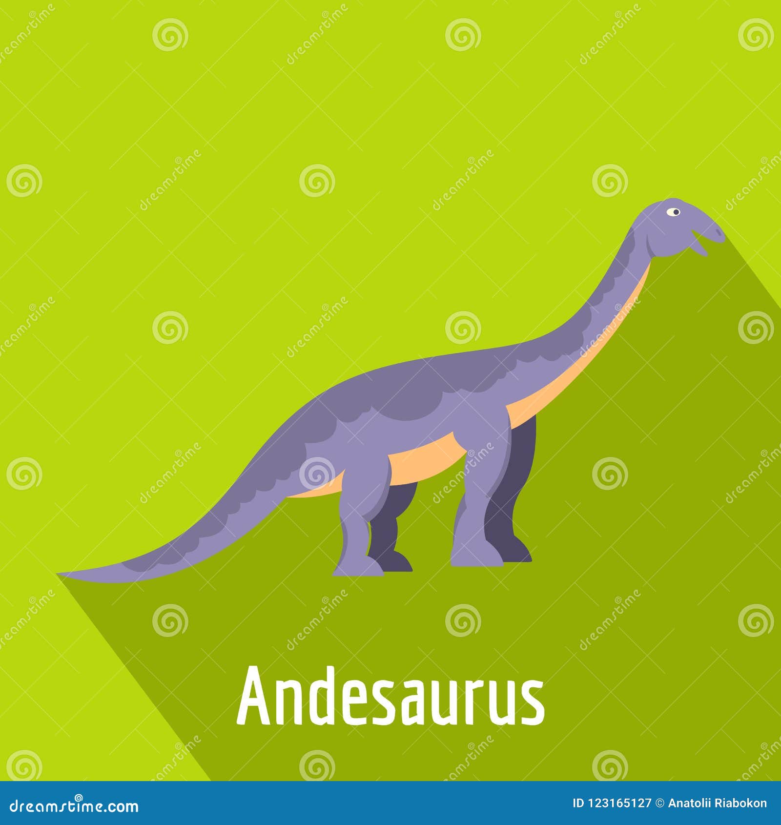 Andesaurus Icon, Flat Style. Stock Illustration - Illustration of ...