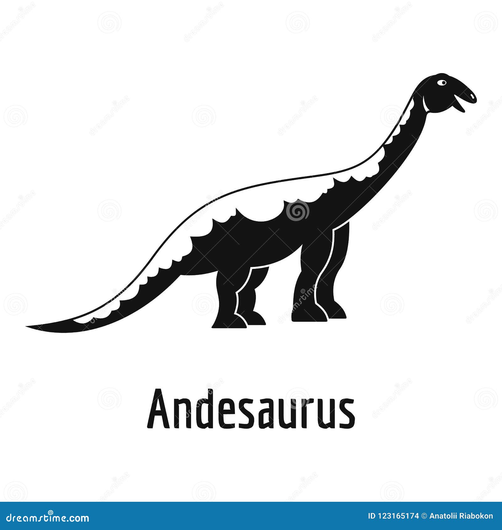 Andesaurus Icon, Simple Style. Stock Illustration - Illustration of ...