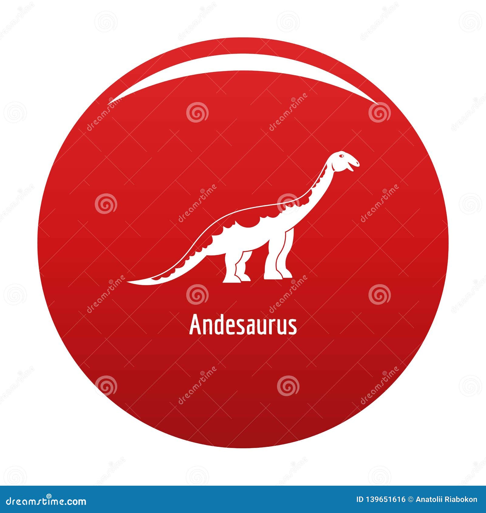 Andesaurus icon vector red stock vector. Illustration of object - 139651616
