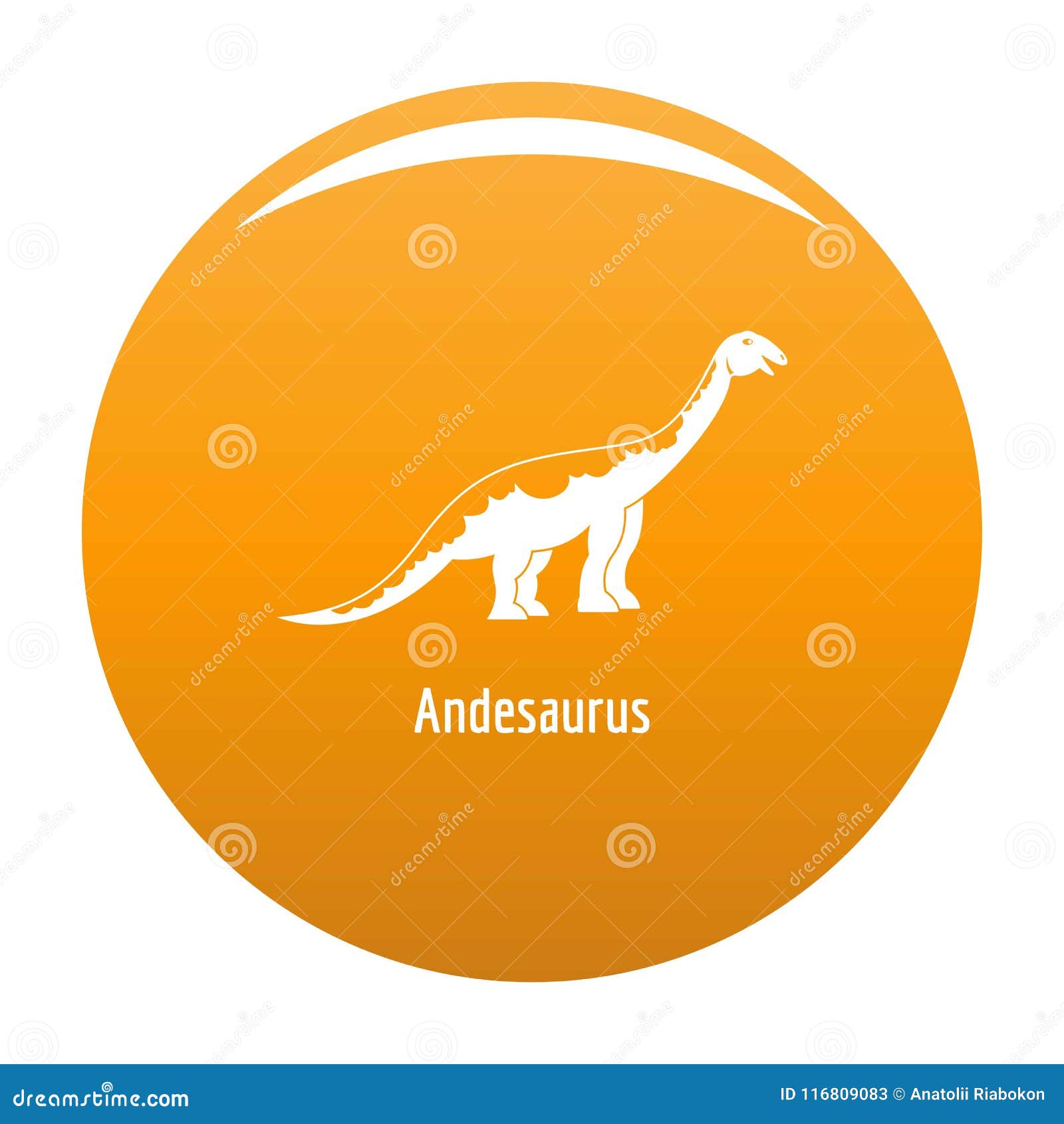 Andesaurus Icon Vector Orange Stock Vector - Illustration of monster ...