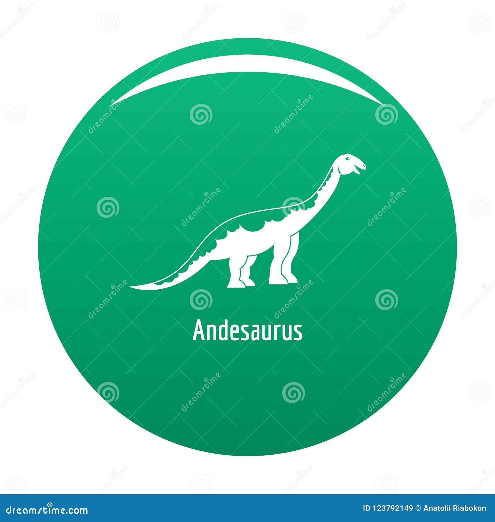 Andesaurus Icon Vector Green Stock Vector - Illustration of aggressive ...