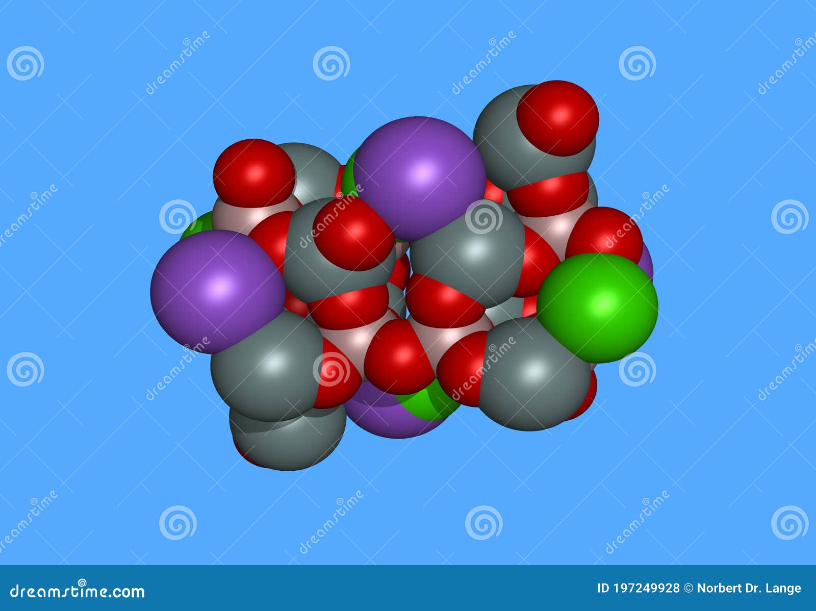 Andesin molecular model stock illustration. Illustration of colorful ...