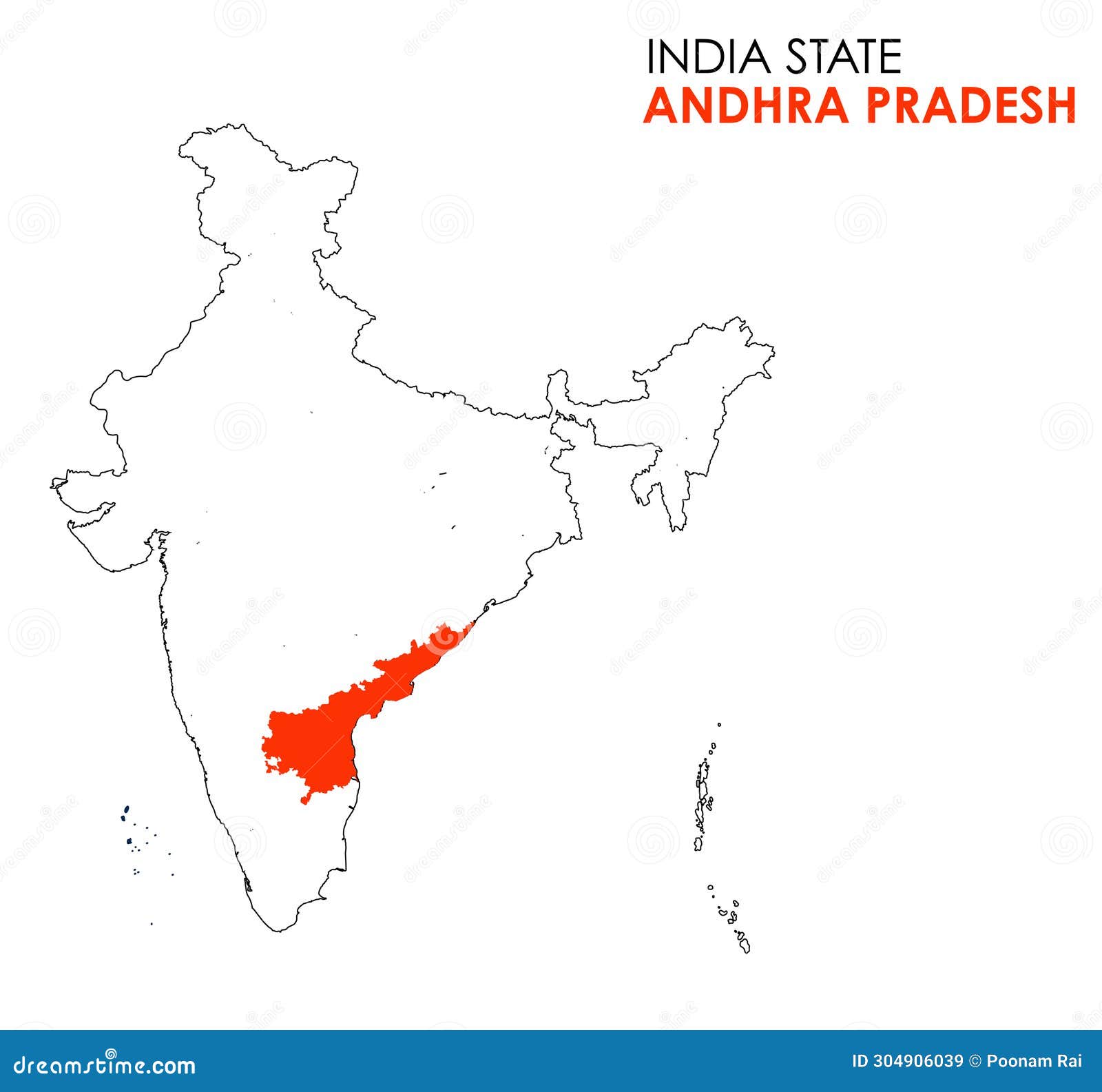 Andhra Pradesh Map of Indian State. Andhra Pradesh Map Illustration ...