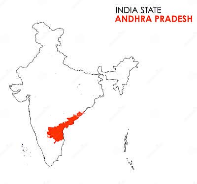 Andhra Pradesh Map of Indian State. Andhra Pradesh Map Illustration ...