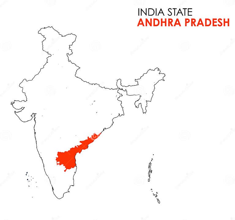 Andhra Pradesh Map of Indian State. Andhra Pradesh Map Illustration ...