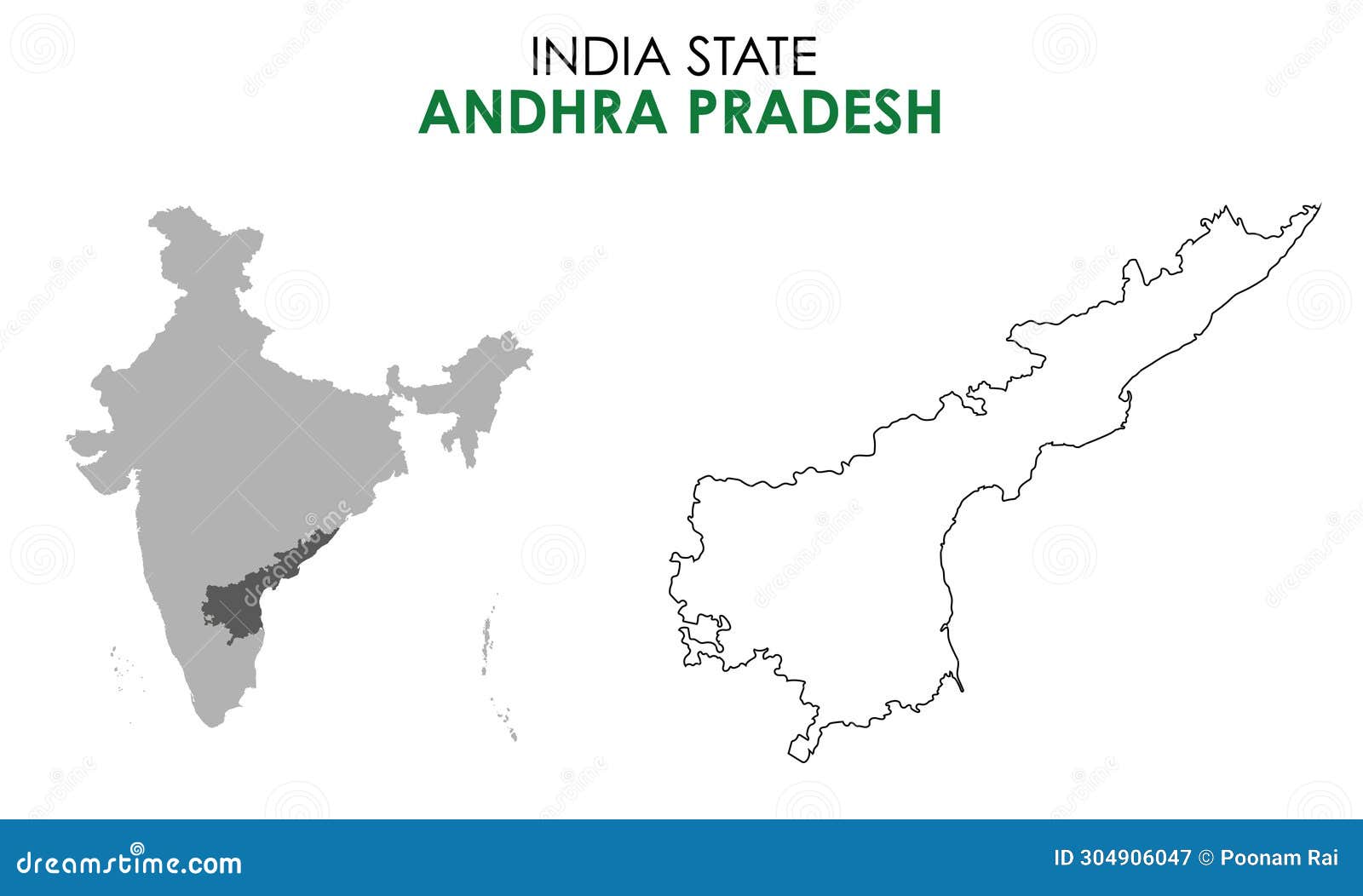 Andhra Pradesh Map of Indian State. Andhra Pradesh Map Illustration ...