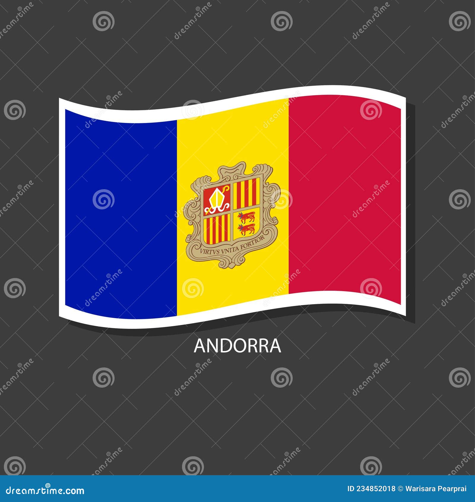 Andorra Drapeau Vectoriel Version Drapeaux Agitant Illustration de ...