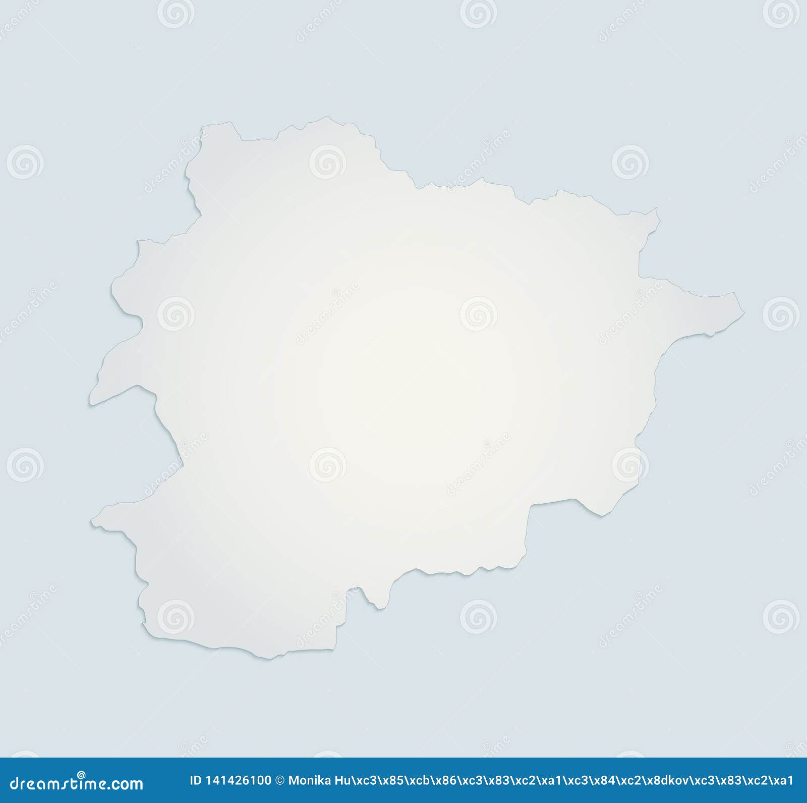 Andorra Map Blue White Paper 3D Blank Stock Vector - Illustration of ...
