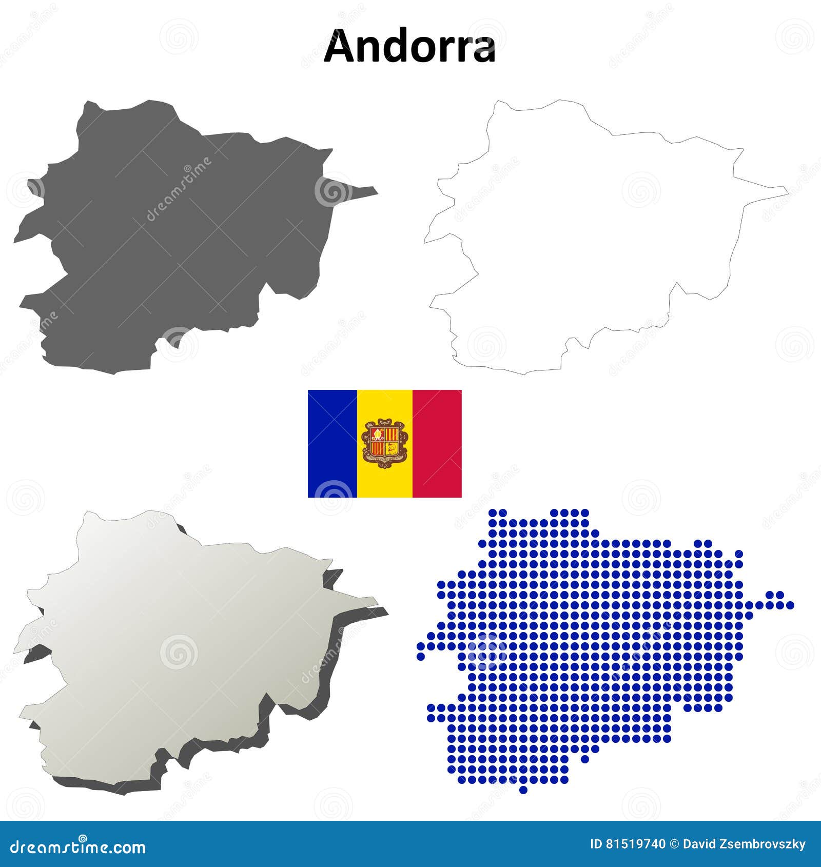 Andorra outline map set stock vector. Illustration of country - 81519740