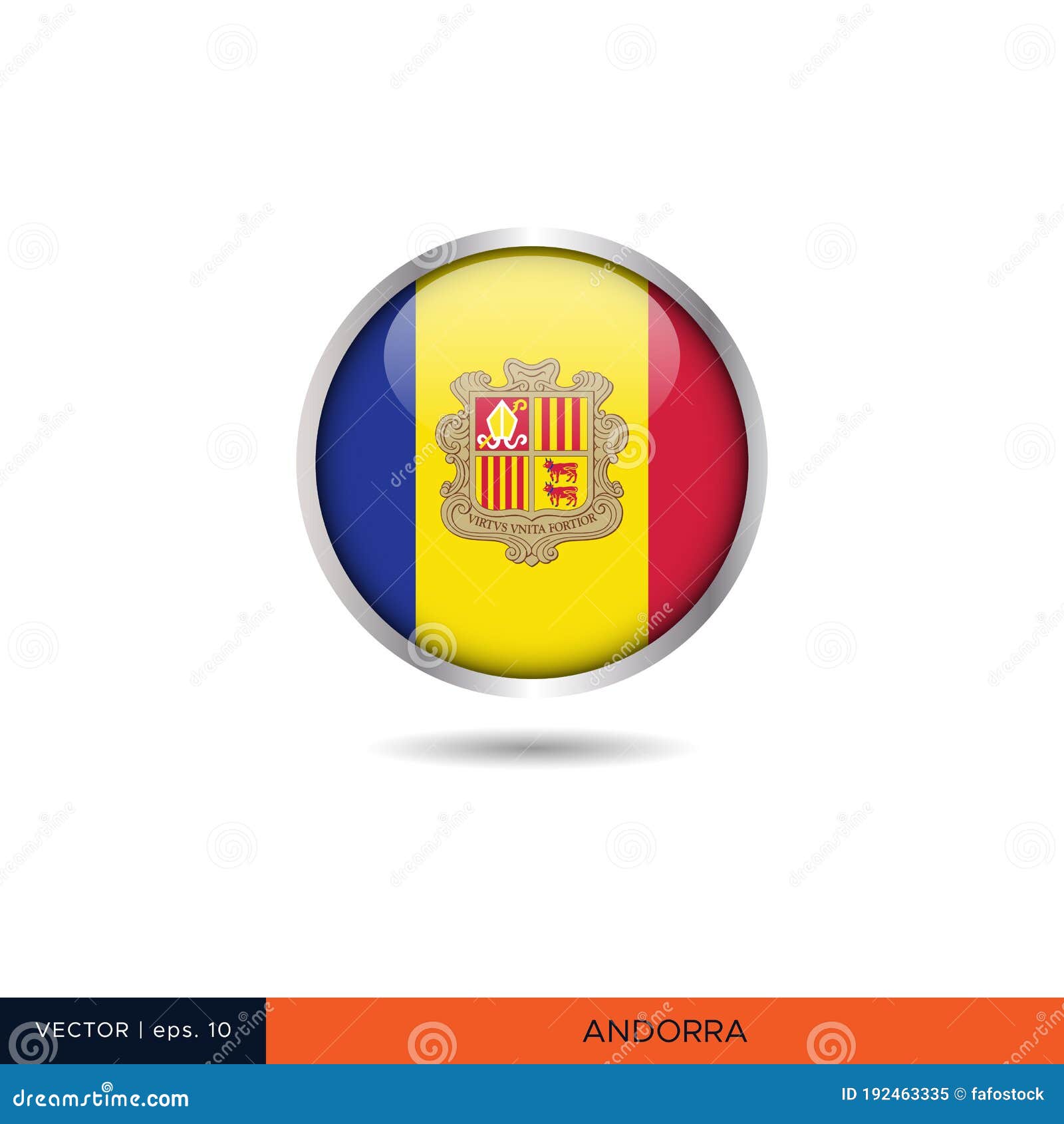 Andorra Round Flag Vector Design. Stock Vector - Illustration of ...