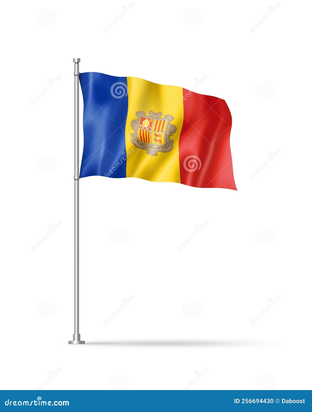 Andorran Flag Isolated on White Stock Illustration - Illustration of ...