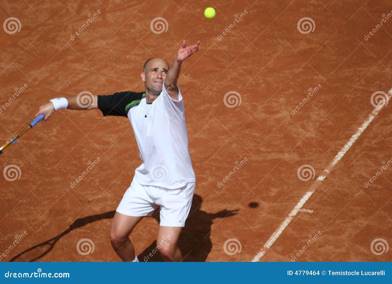 Andre Agassi serving editorial stock image. Image of shot - 4779464