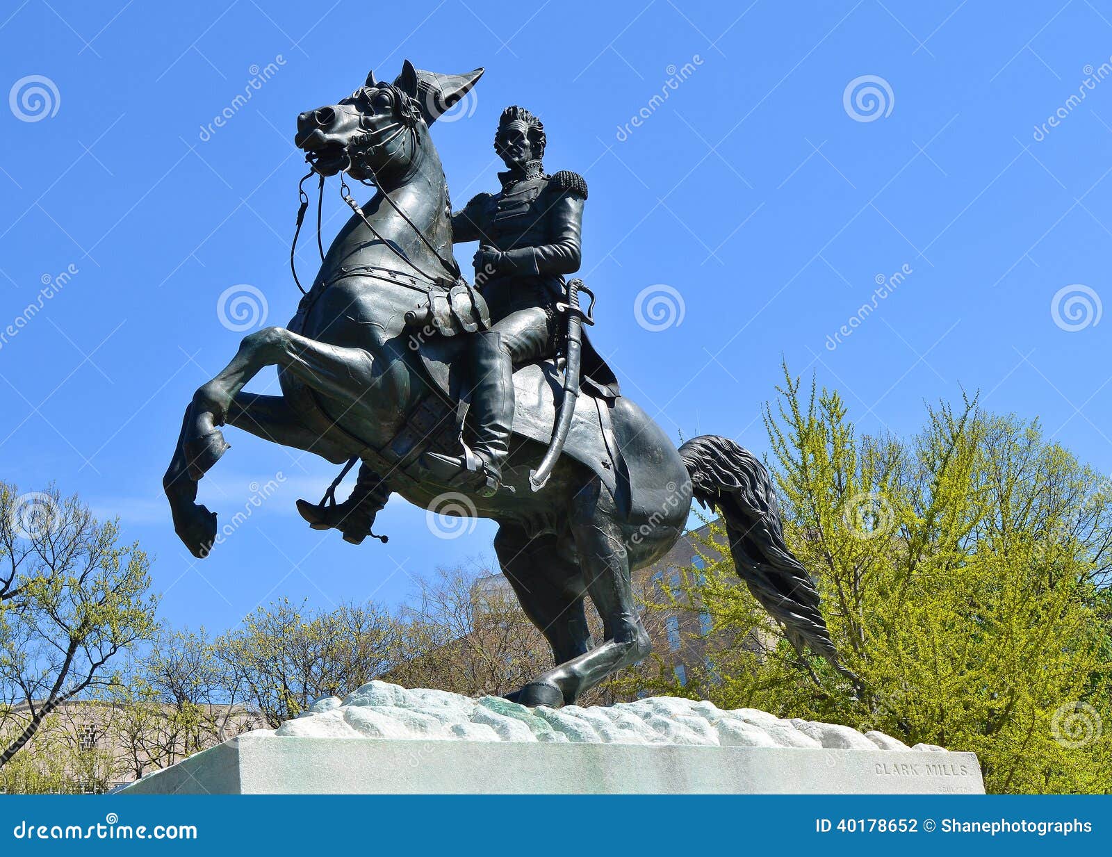 Andrew Jackson Monument, Washington DC Stockfoto - Bild von marmor ...
