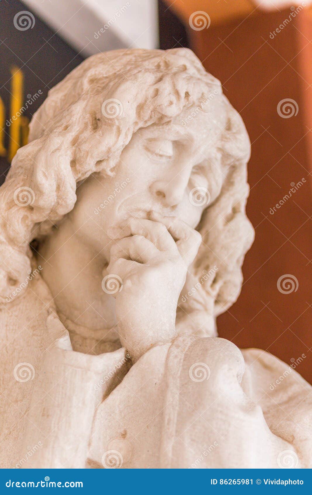 Androgynous Figure Covers Mouth Stock Image - Image of statue, covers ...