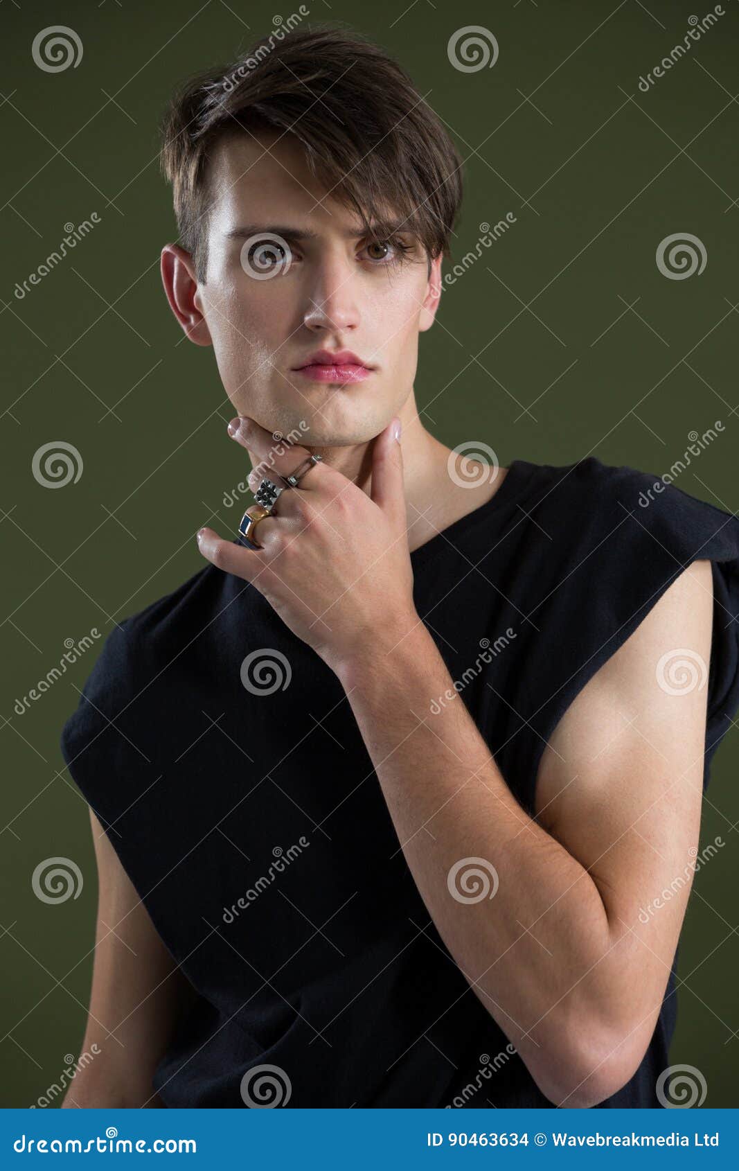 Androgynous Man Looking at Camera Stock Photo - Image of elegant, lgbt ...