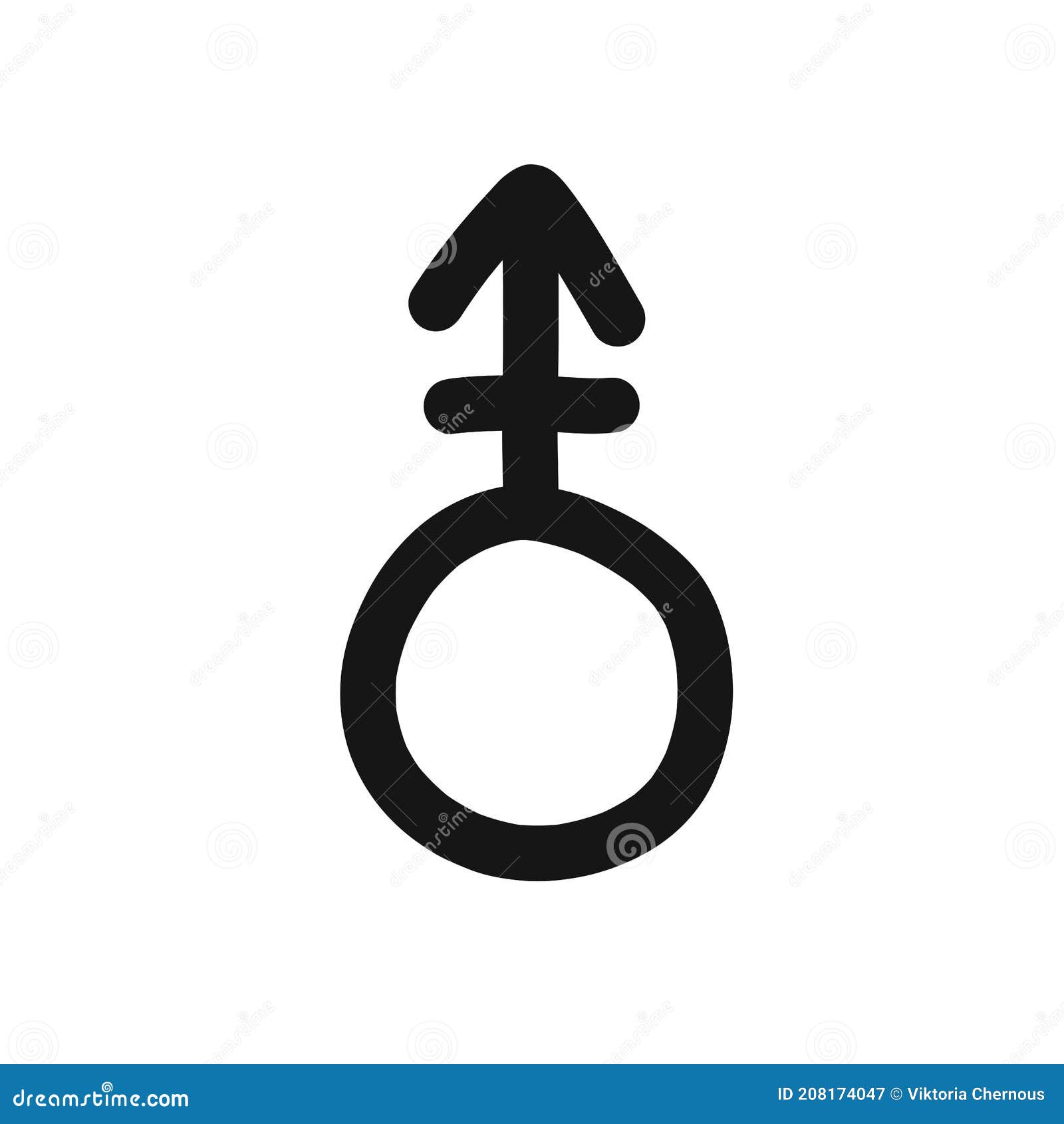 Androgynous Symbol Doodle Icon, Vector Line Illustration Stock Vector ...