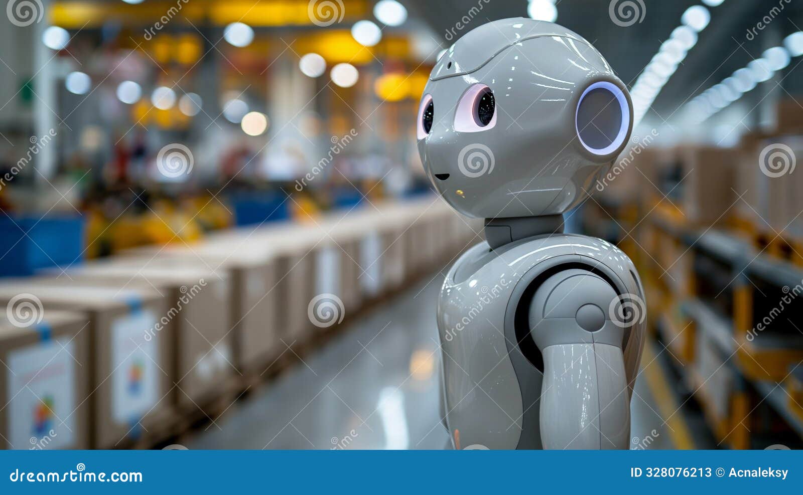 Humanoid Robot, Assisting Workers Stock Image - Image of futuristic ...