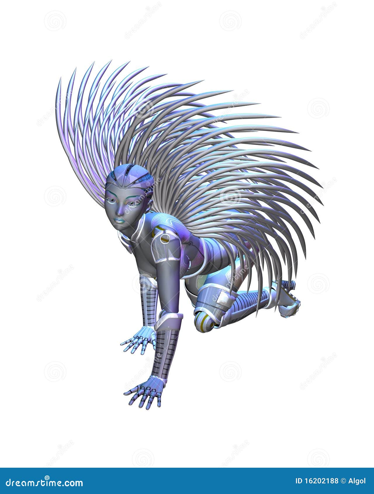 Android Angel - crawling stock illustration. Illustration of android ...