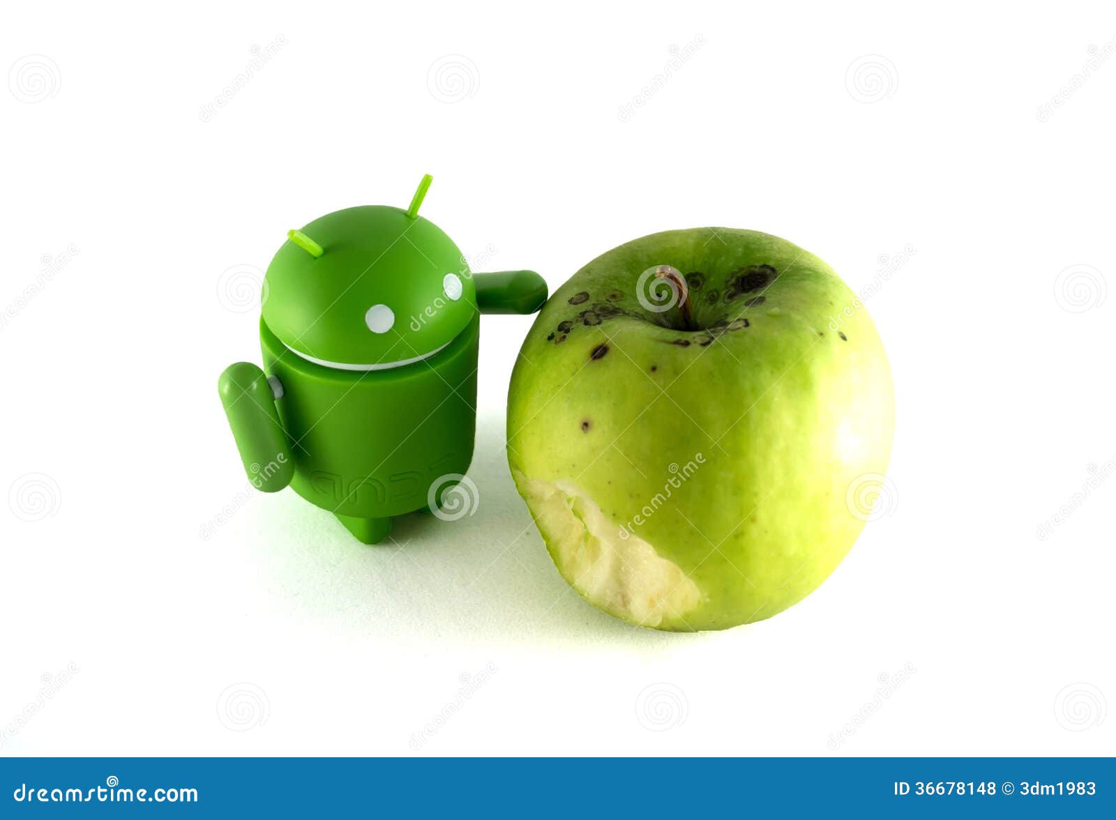 Android with apple editorial stock photo. Illustration of device - 36678148