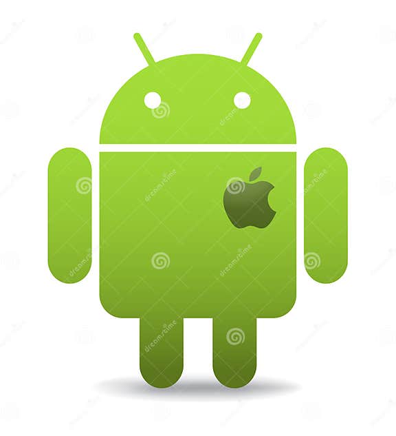 Android with apple heart editorial photo. Illustration of intelligence ...
