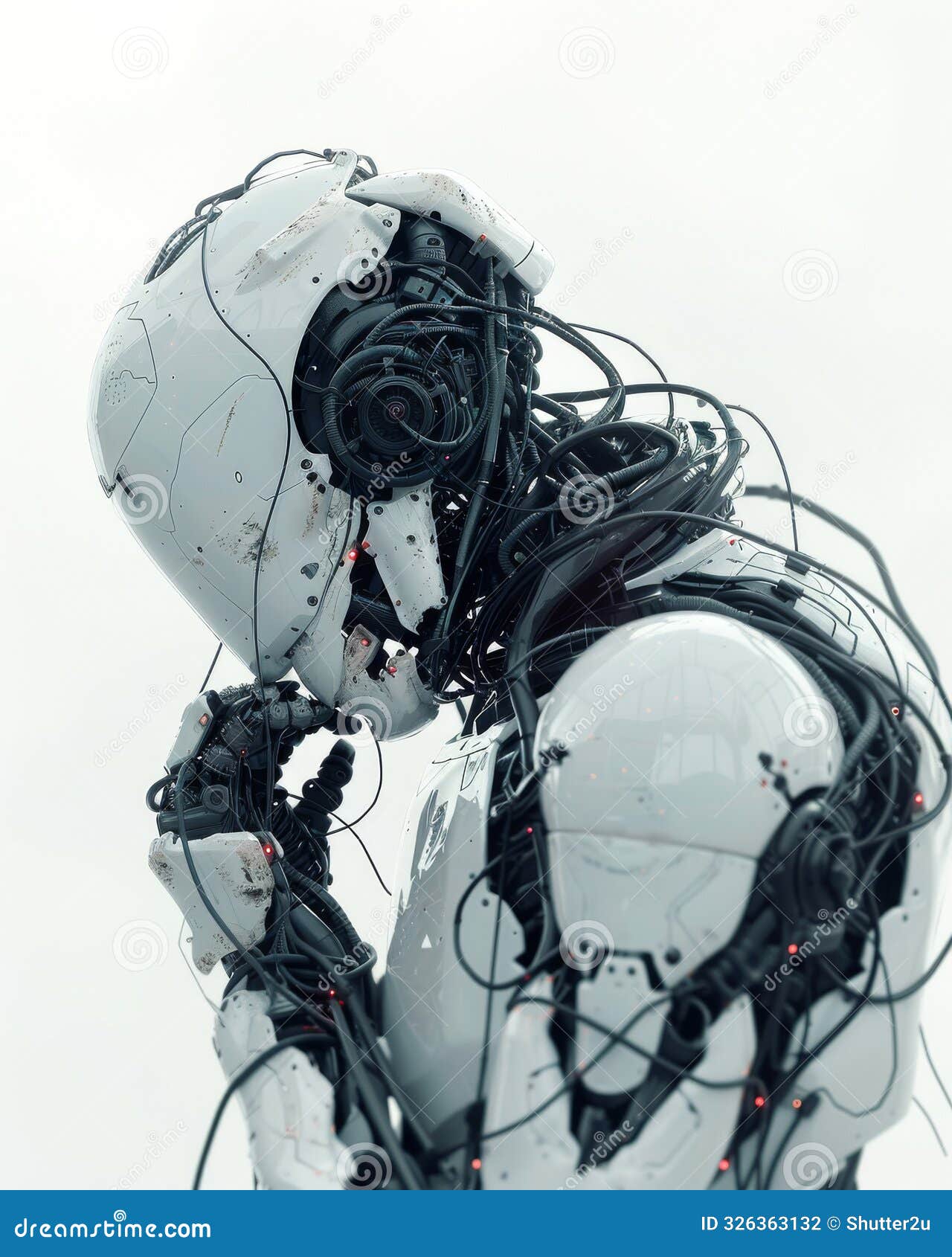 An Android Artist Creating Digital Art Illustrating the Intersection of ...