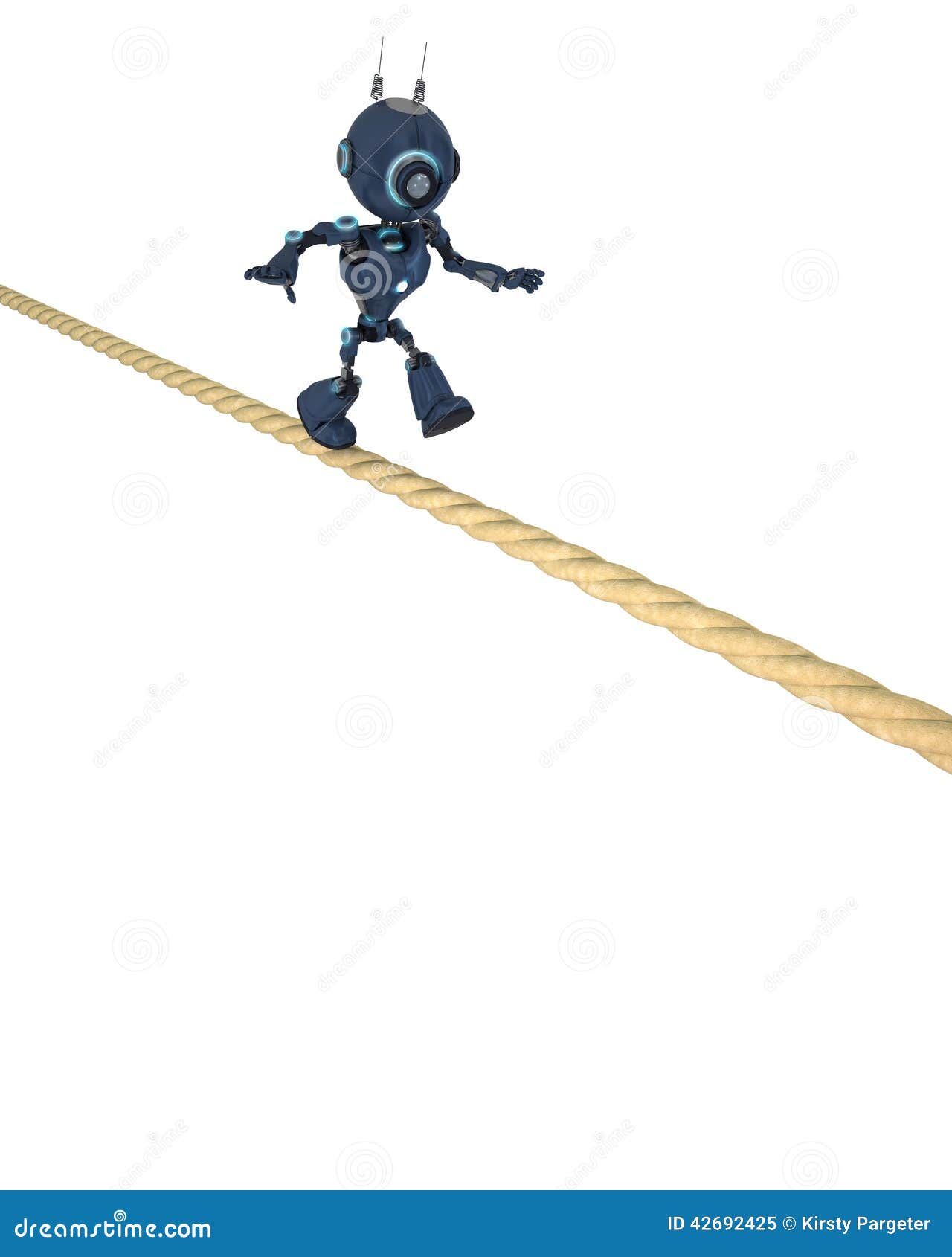 Android Balancing On A Tight Rope Stock Image | CartoonDealer.com #42692425