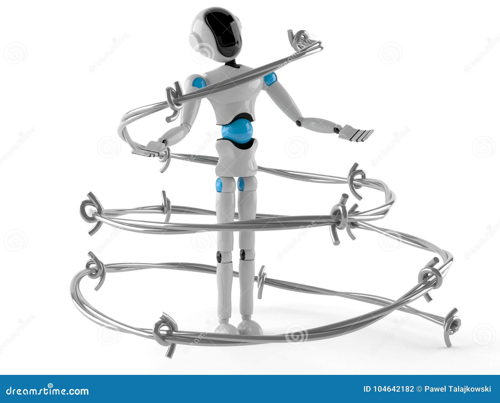 Android with barbed wire stock illustration. Illustration of background ...