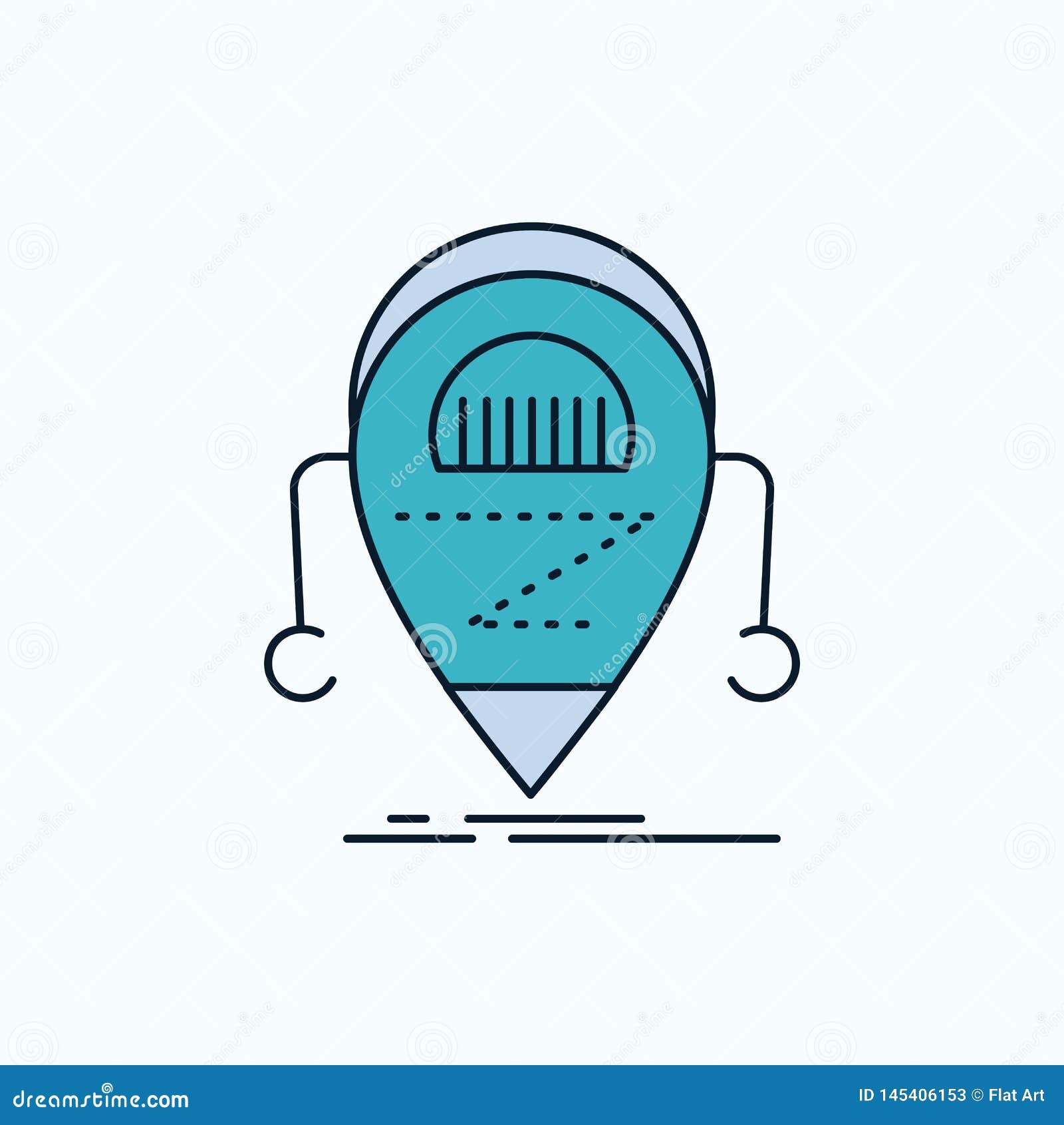 Android, Beta, Droid, Robot, Technology Flat Icon. Green and Yellow ...