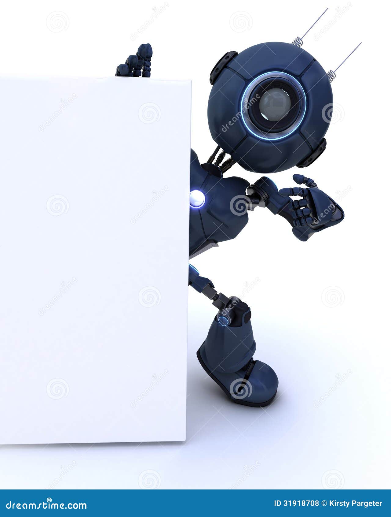 Android with a blank sign stock illustration. Illustration of copy ...