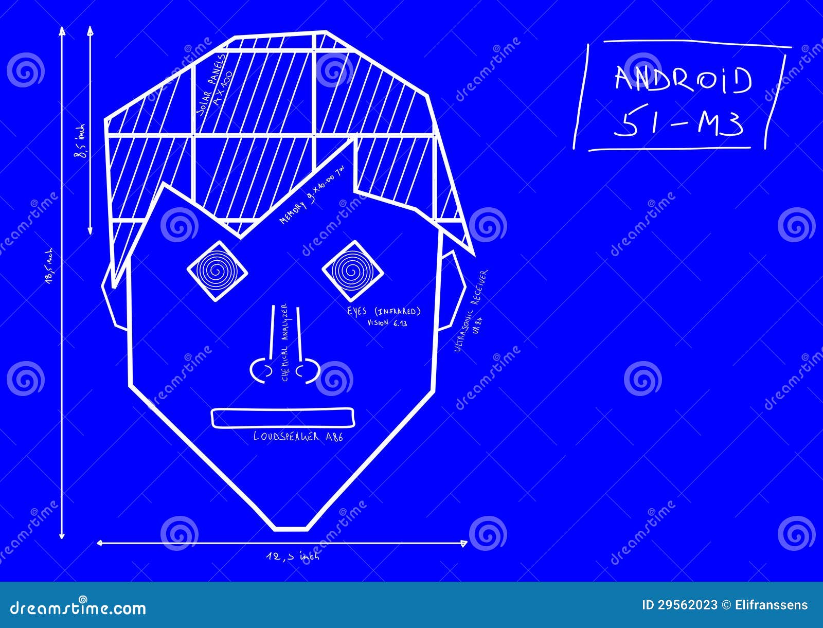 Android Blueprint stock illustration. Illustration of print - 29562023