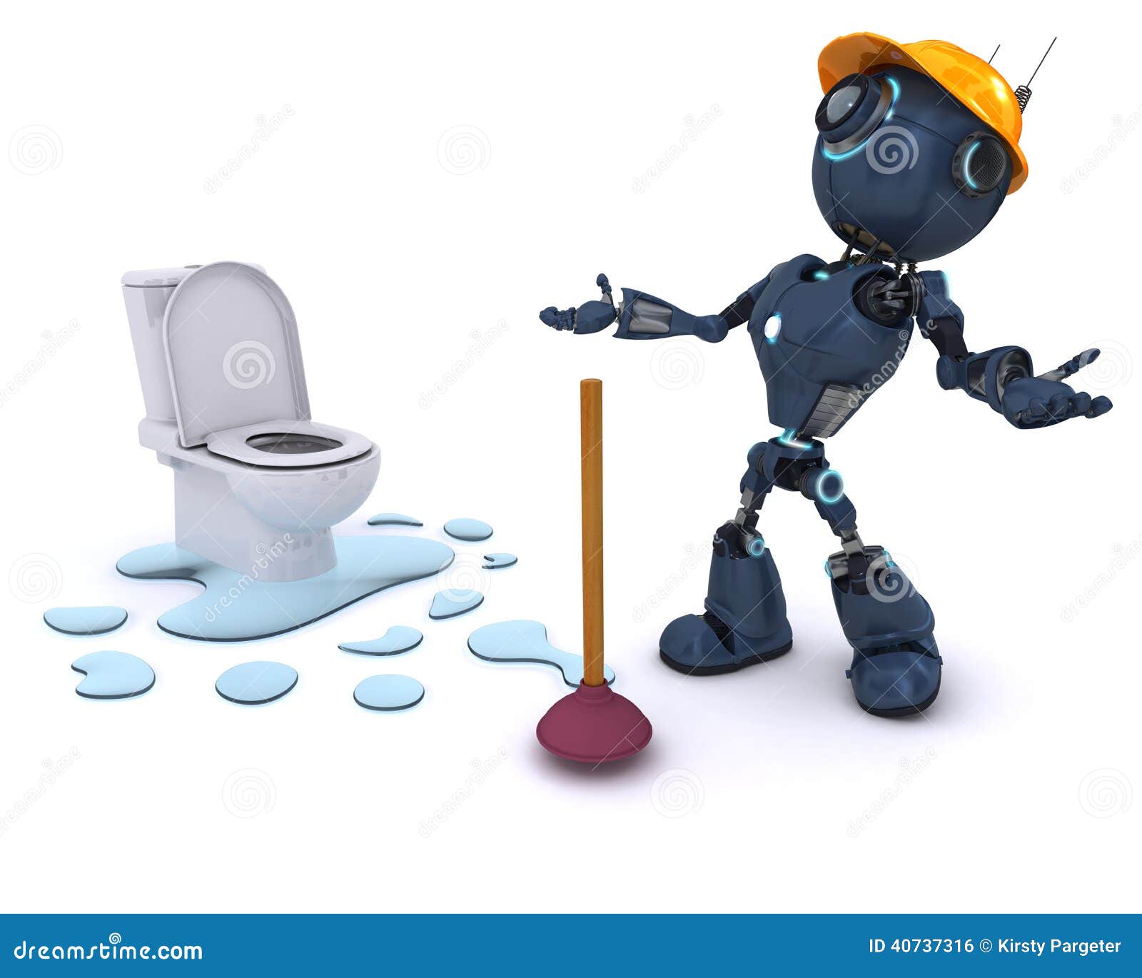 Android with Bricks and Trowel Stock Illustration - Illustration of ...