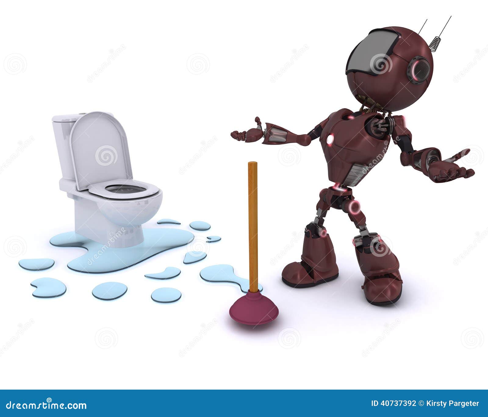 Android with Bricks and Trowel Stock Illustration - Illustration of ...